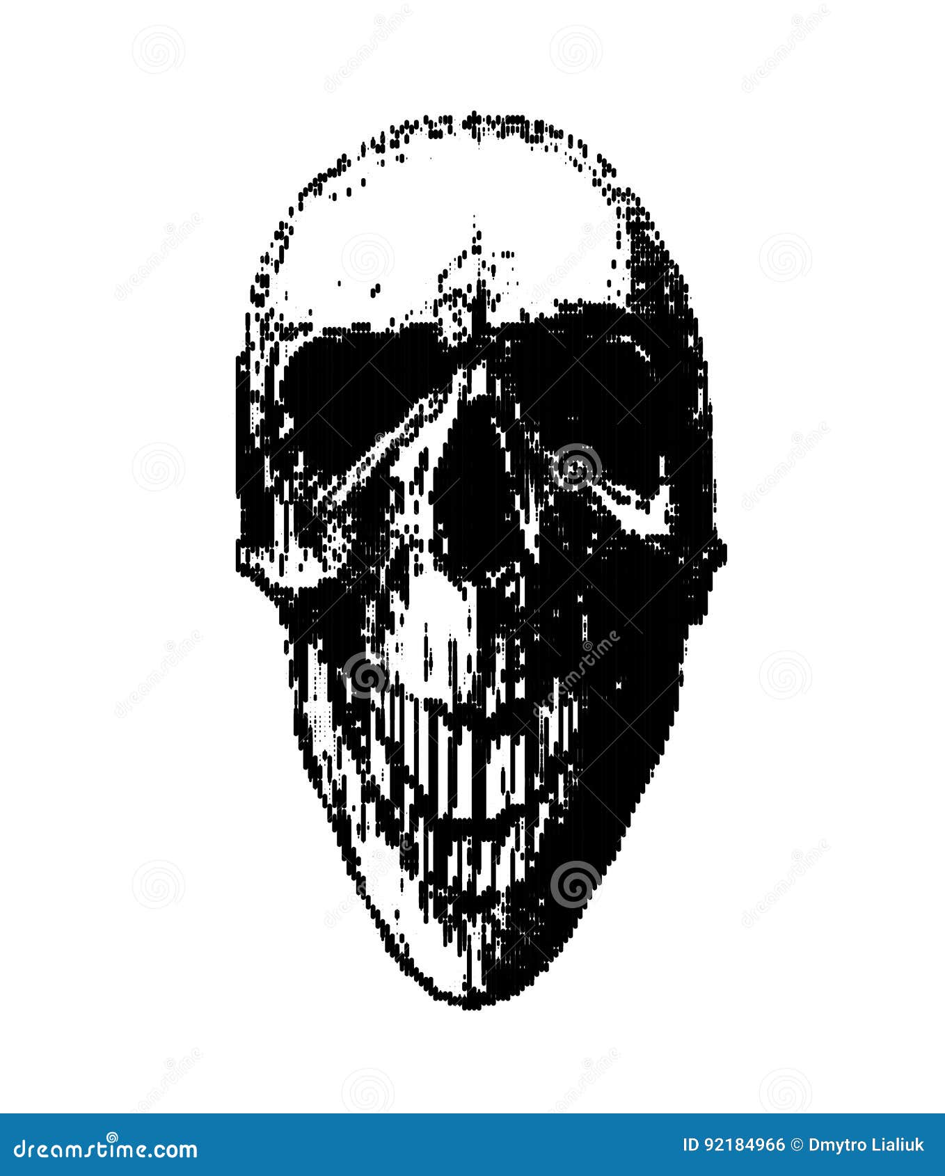 Halftone Skull. Design Element. Invitation, Party. Mosaic, Perforation ...