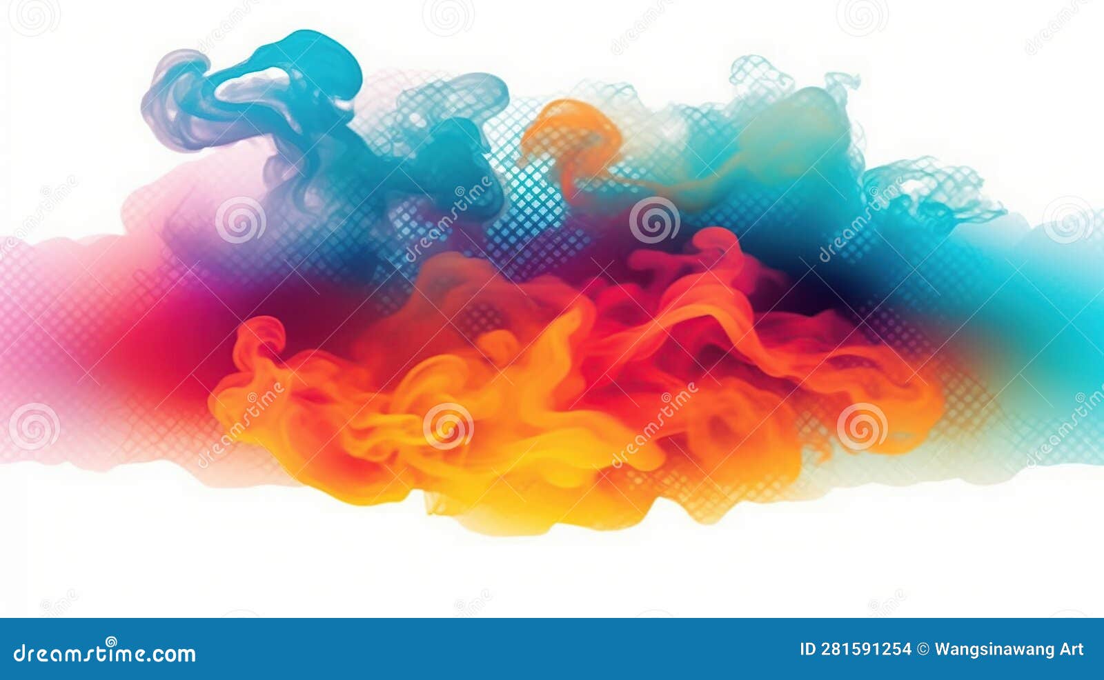 Halftone Smoke Effect Generative AI Stock Illustration - Illustration ...