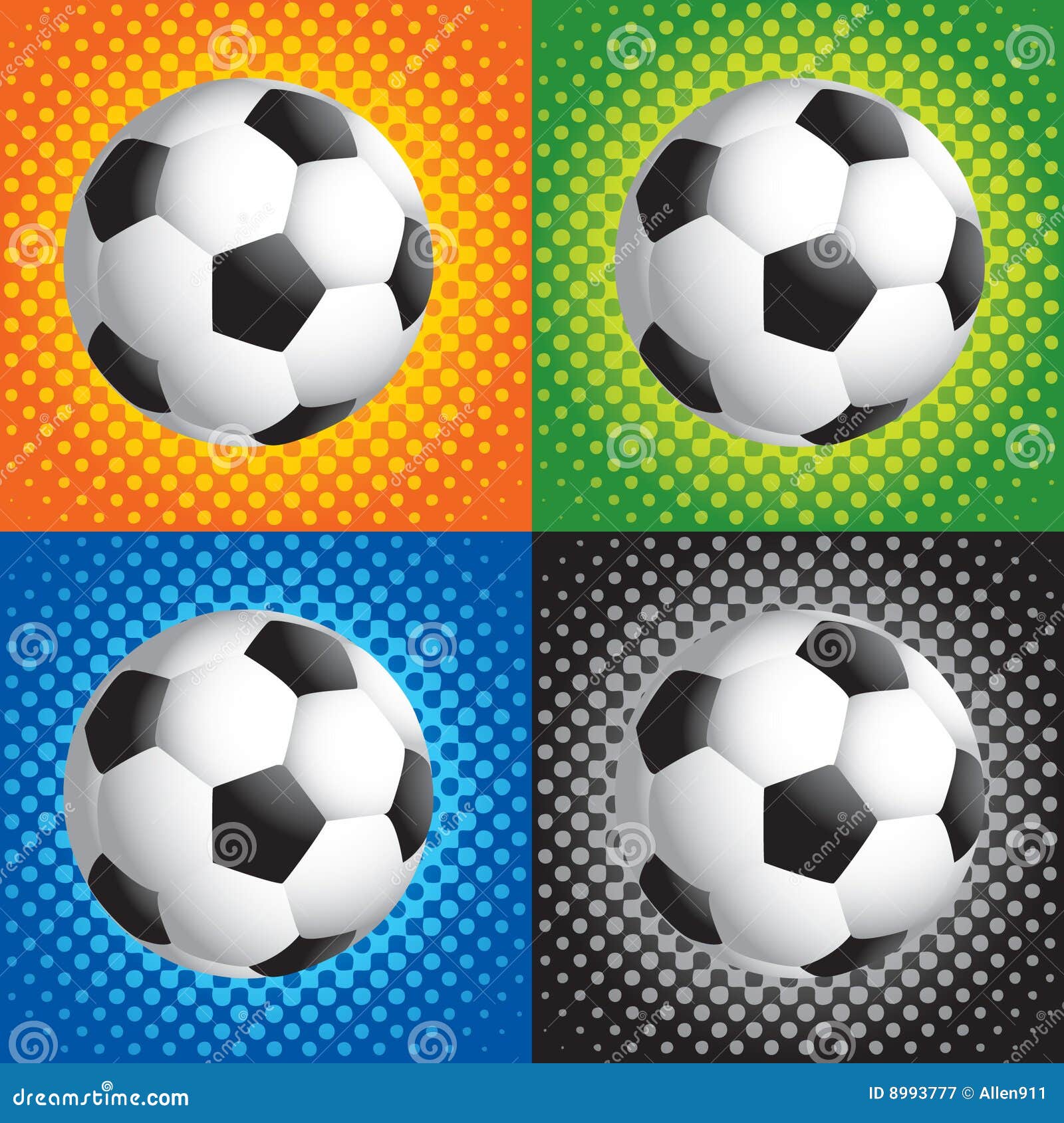 Halftone soccer balls stock vector. Illustration of background - 8993777