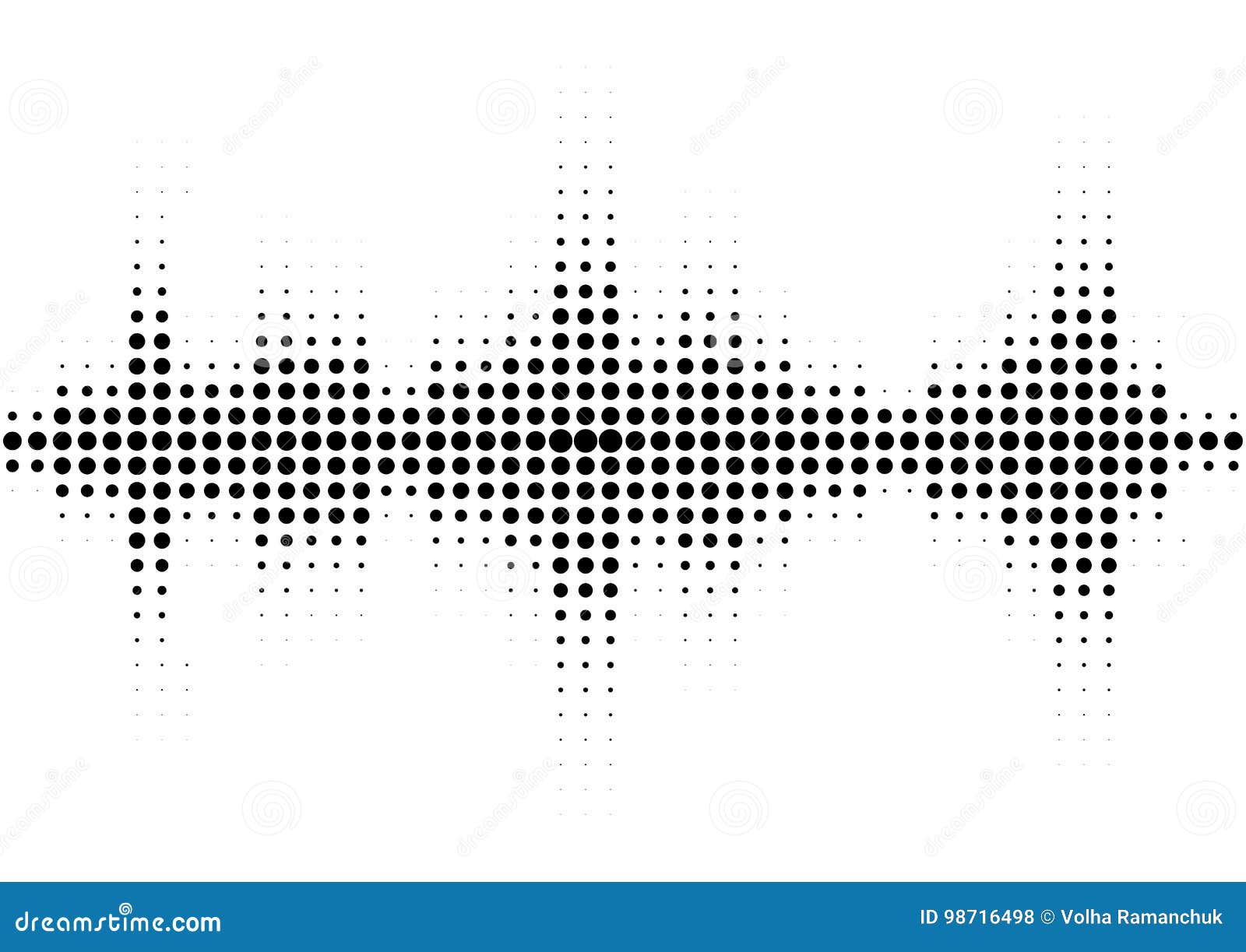 Halftone Sound Wave Black and White Pattern. Stock Vector ...