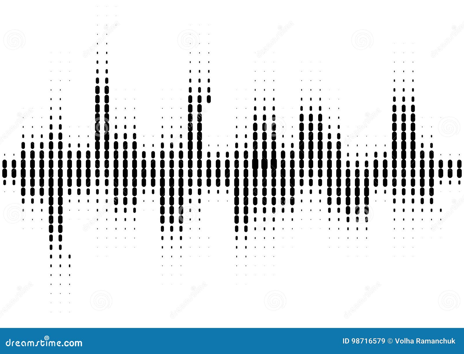 Halftone Sound Wave Black and White Pattern. Stock Vector ...
