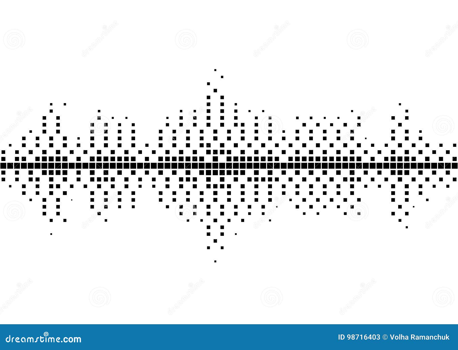 Halftone Sound Wave Black and White Pattern. Stock Vector ...