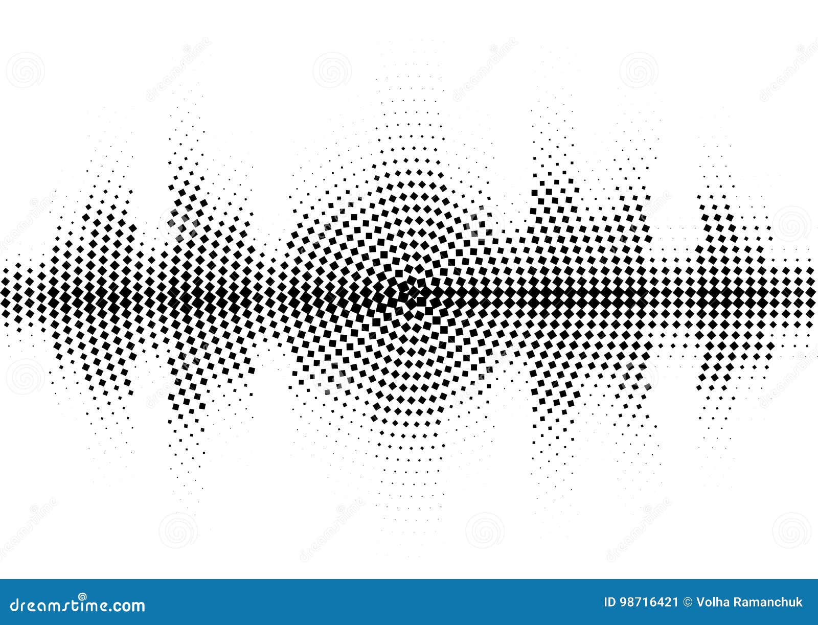 Halftone Sound Wave Black and White Pattern. Stock Vector ...