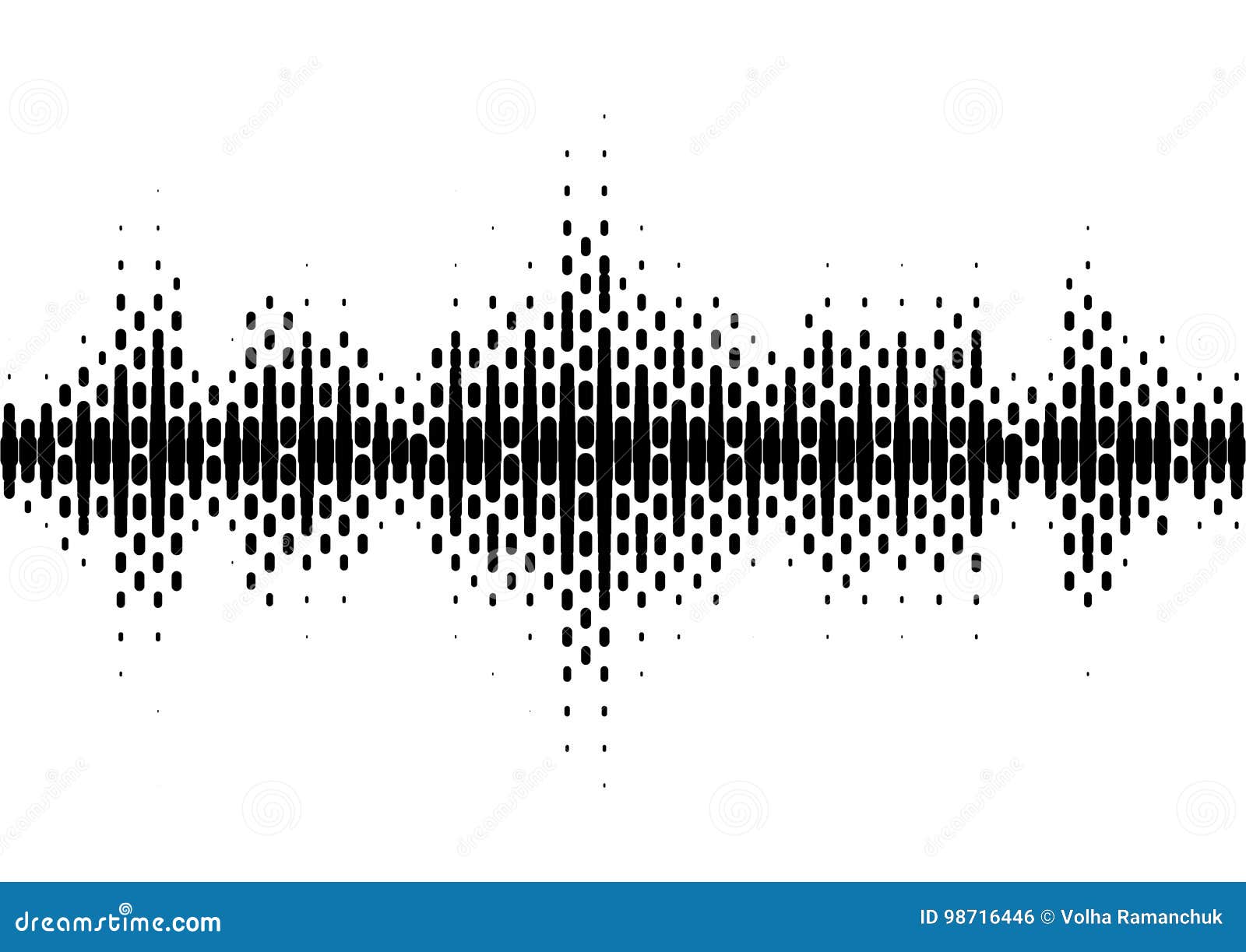 Halftone Sound Wave Black and White Pattern. Stock Vector ...