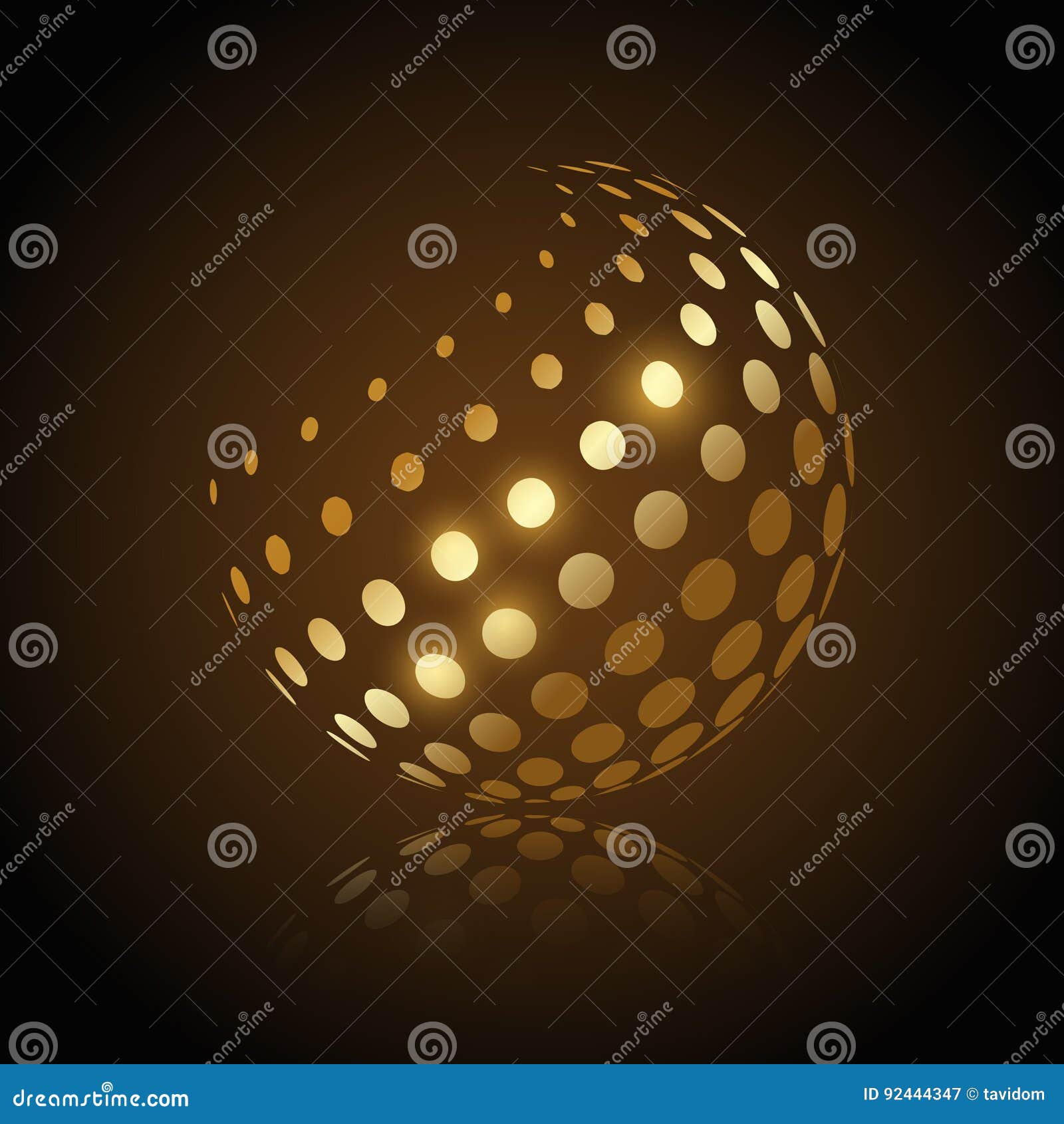 Halftone Sphere. Abstract Gradient Dotted Texture Globe Elements, Round ...