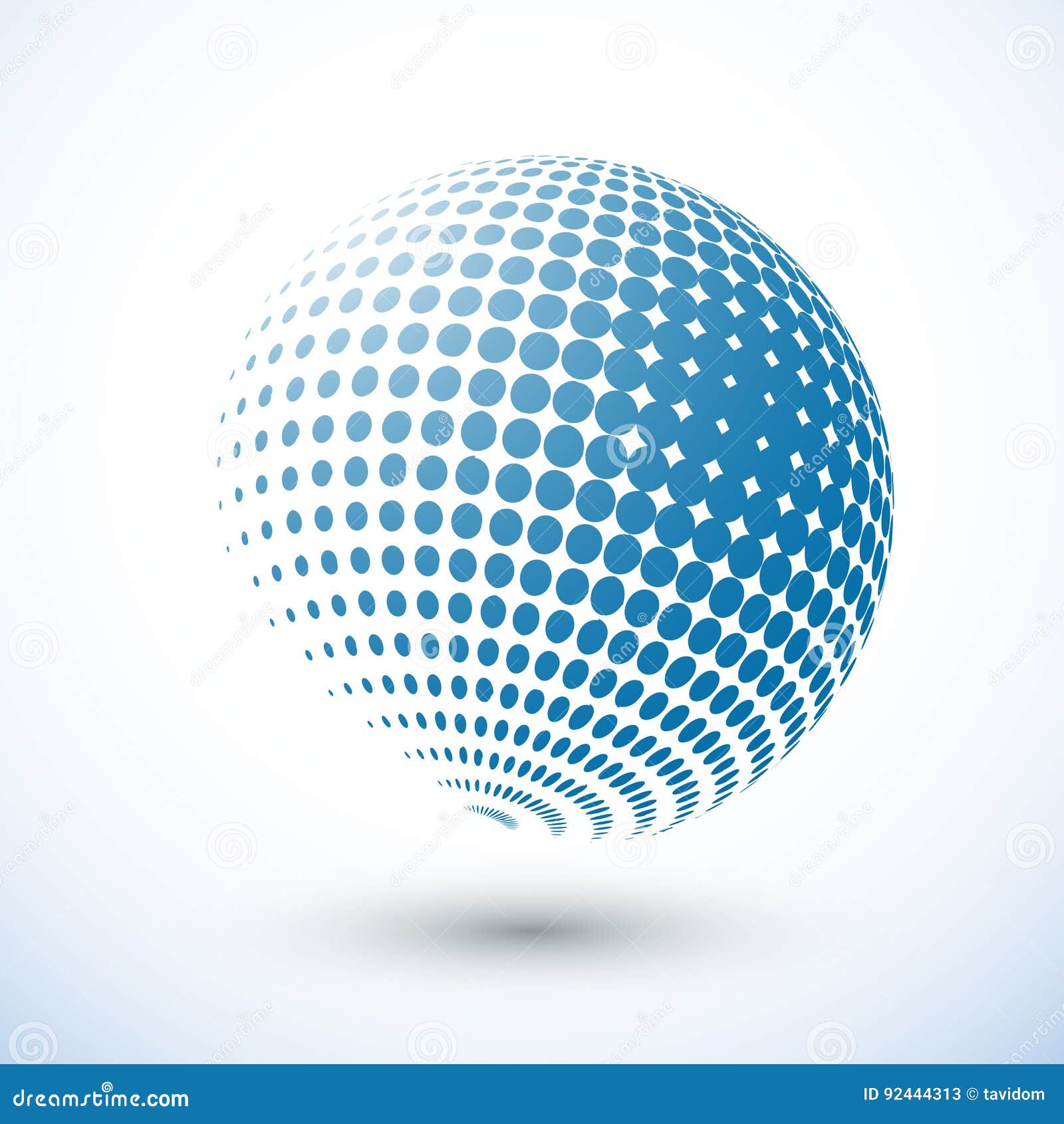 Halftone Sphere. Halftone Design Element. Abstract Globe Logo Template ...
