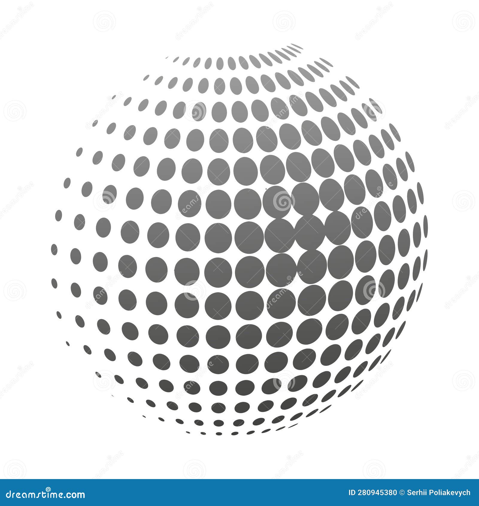 Halftone Sphere Stylized Logo. Dotted Orb Design Element . Vector ...
