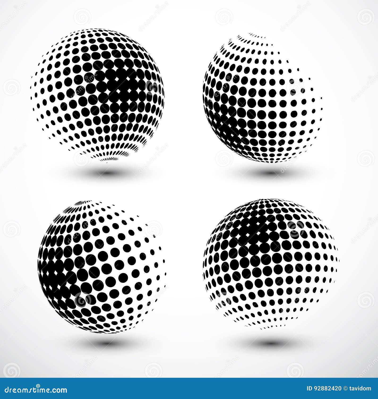 Halftone Spheres. Halftone Design Element. Abstract Globe Logo Template ...