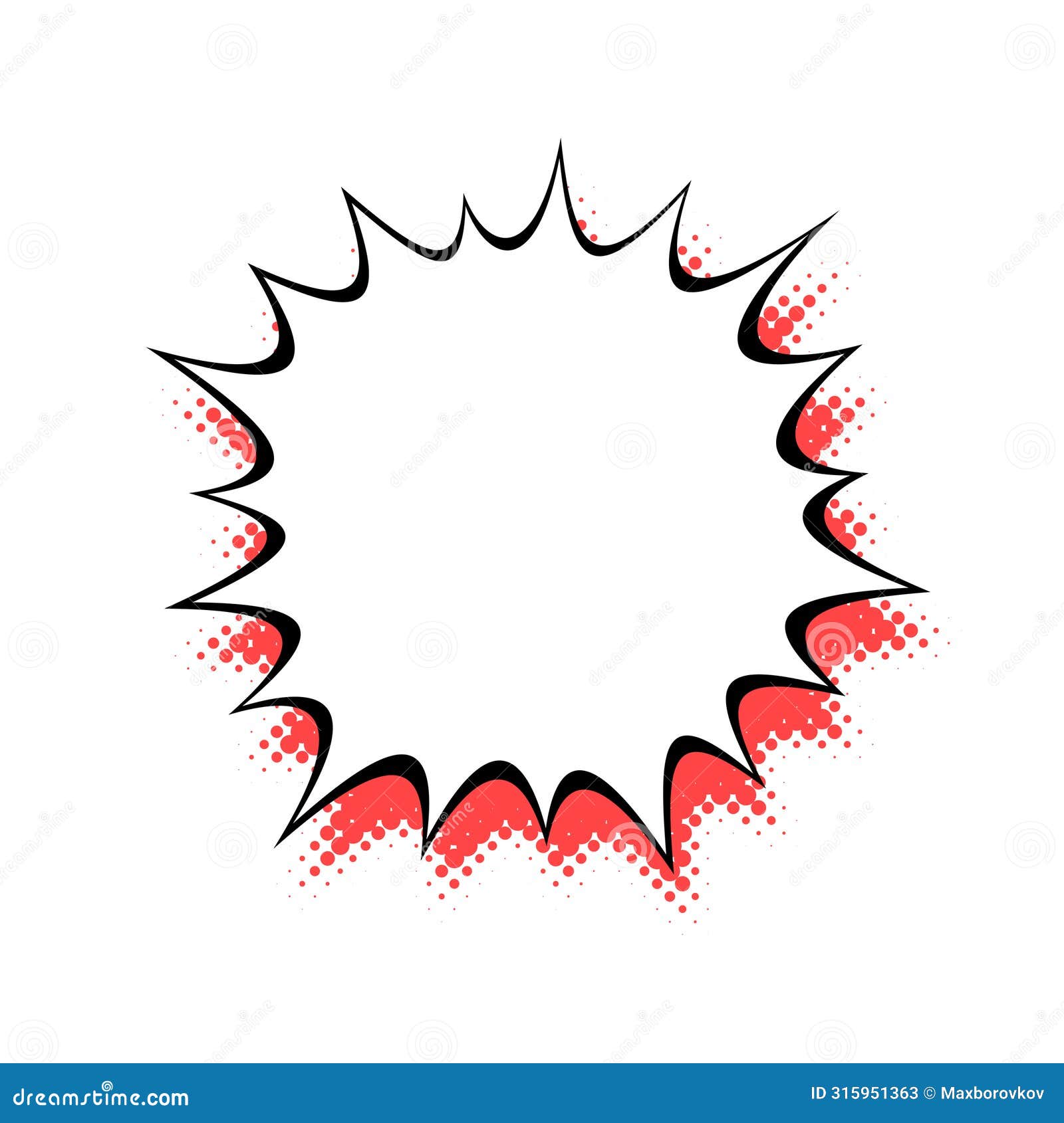 Halftone Spiky Speech Bubble Stock Vector - Illustration of halftone ...