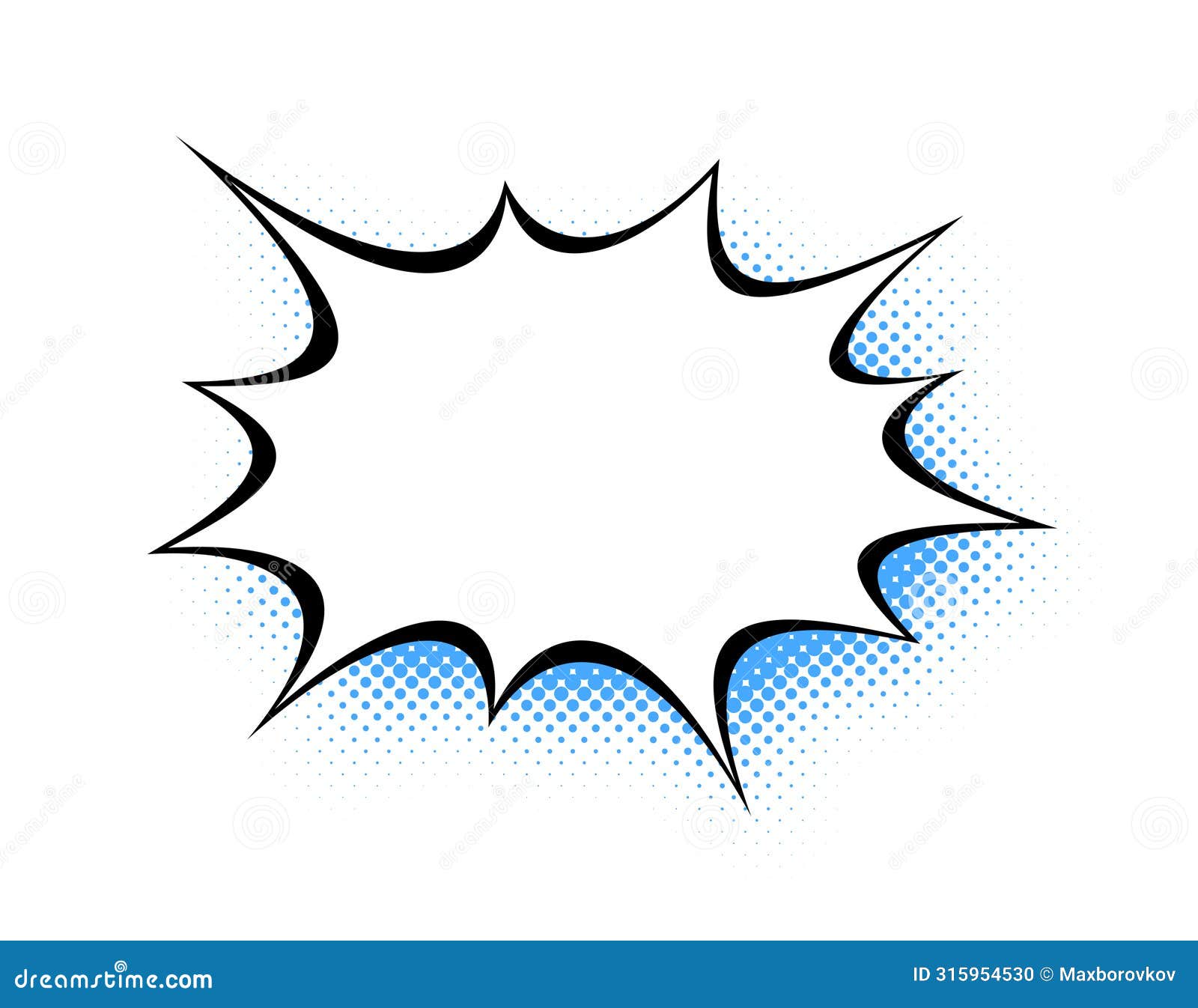 Halftone Spiky Speech Bubble Stock Vector - Illustration of background ...