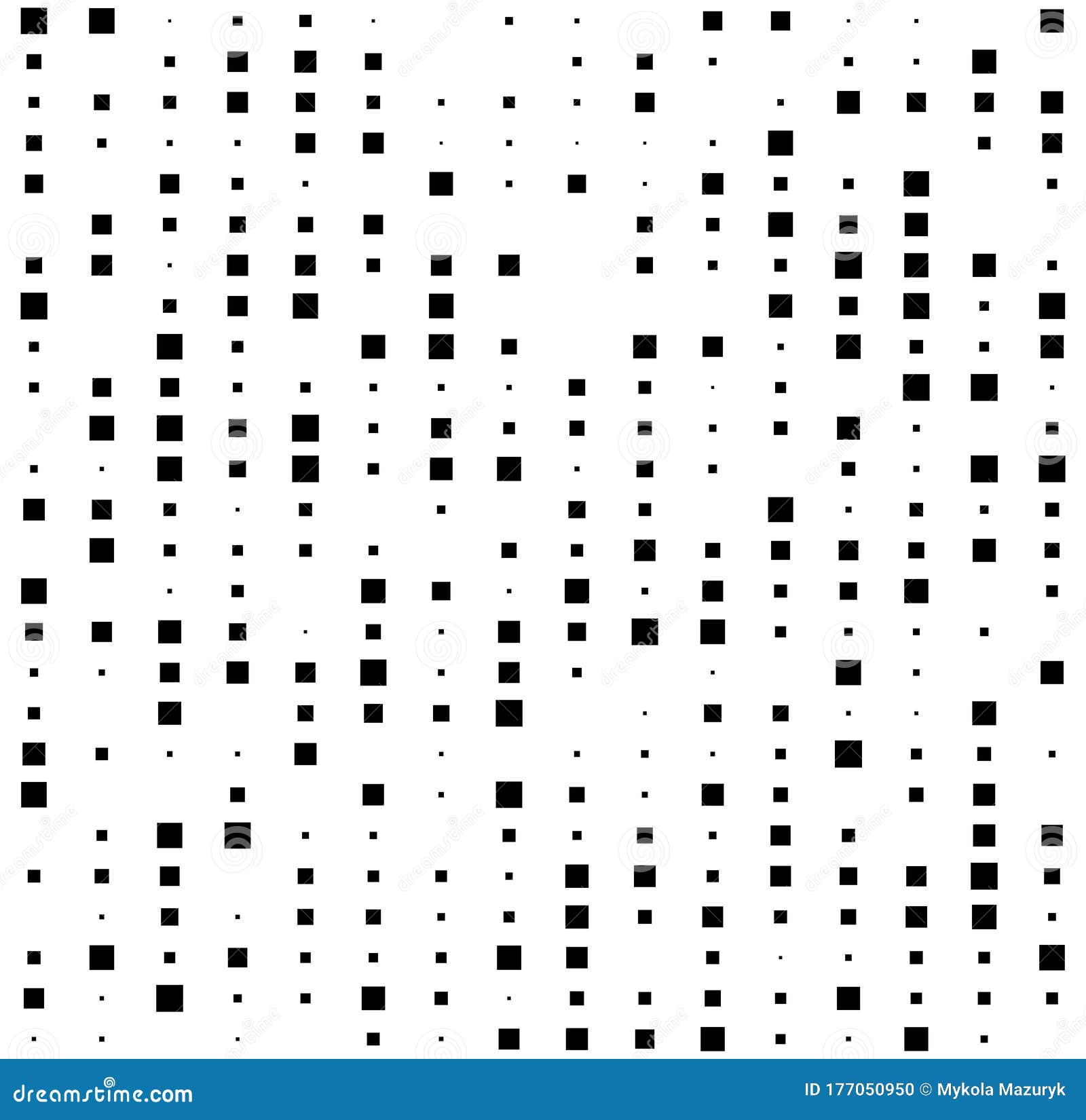 Halftone Squares Design. Seamless Abstract Background with Random Sizes ...
