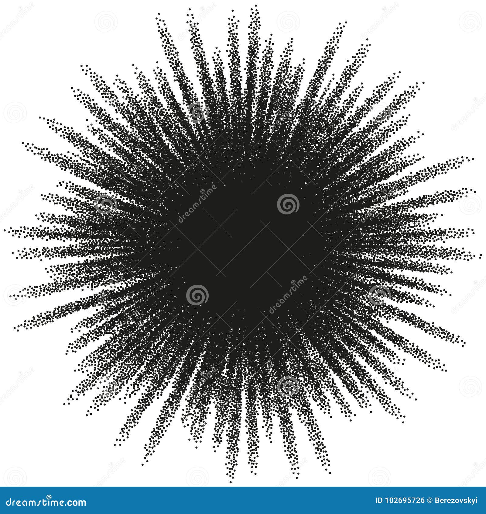 Halftone Stipple Circle. Vector Dotted Monochrome Texture. Pointillism ...