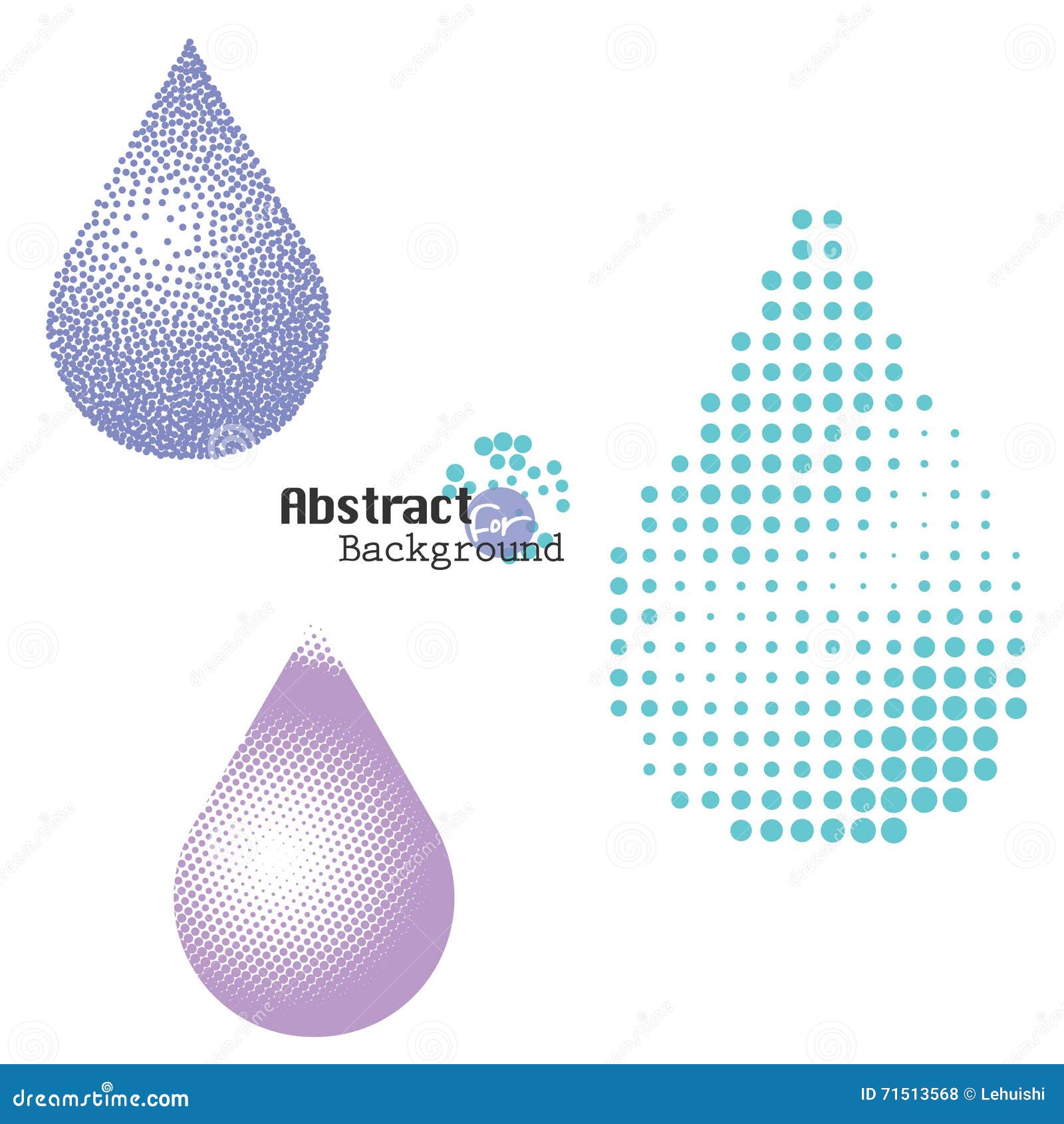 Halftone and Stippling Water Drop Icons Set, Vector Illustration Stock ...