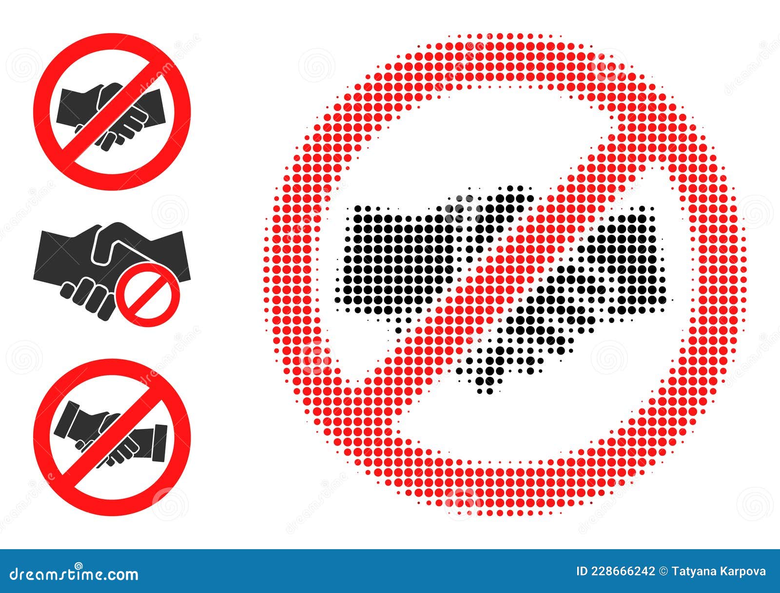 Halftone Dotted Vector Stop Handshake Icon Stock Vector - Illustration ...