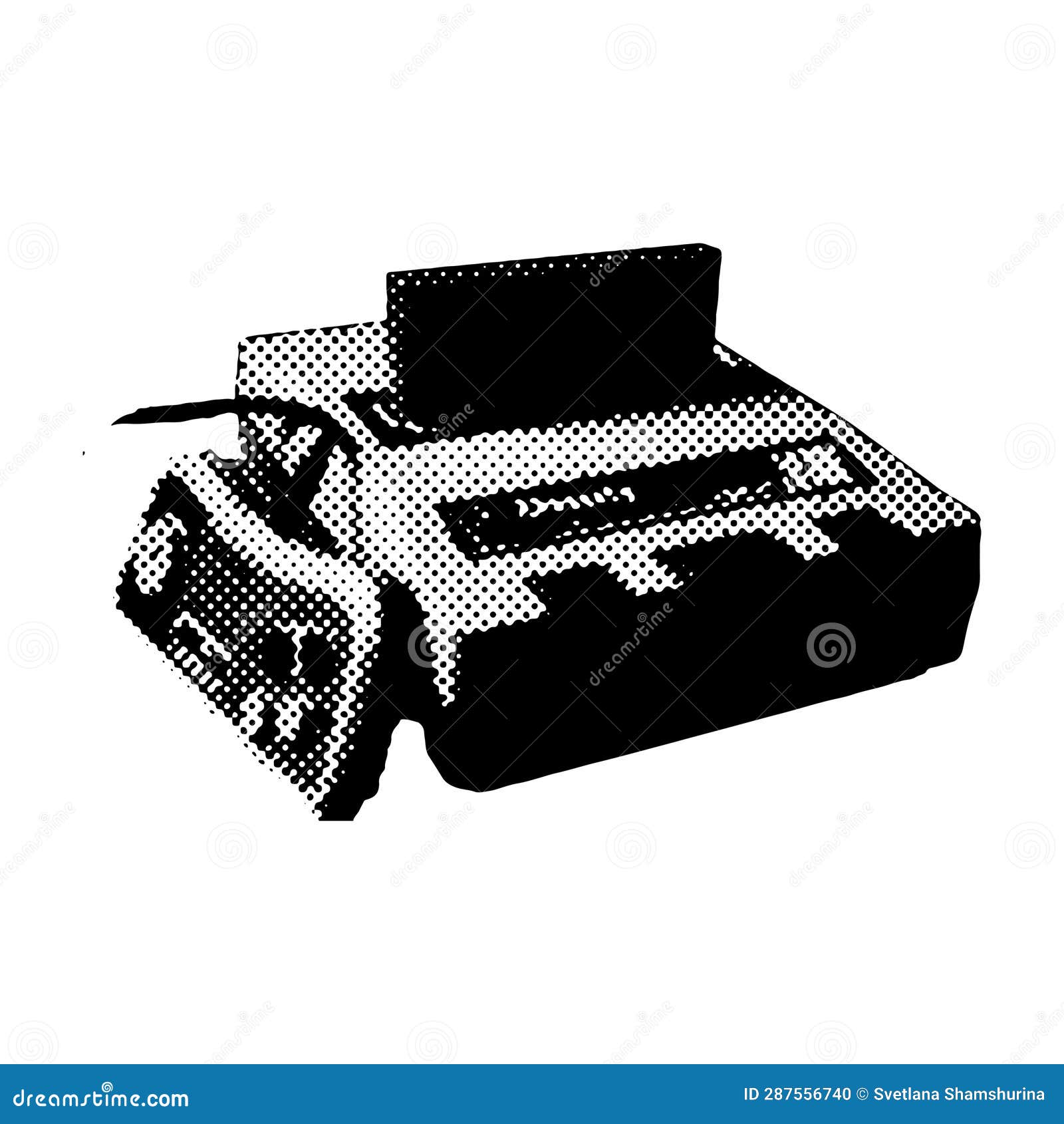 Halftone Styled Retro Video Game Console Collage Element. 80s Nostalgic ...