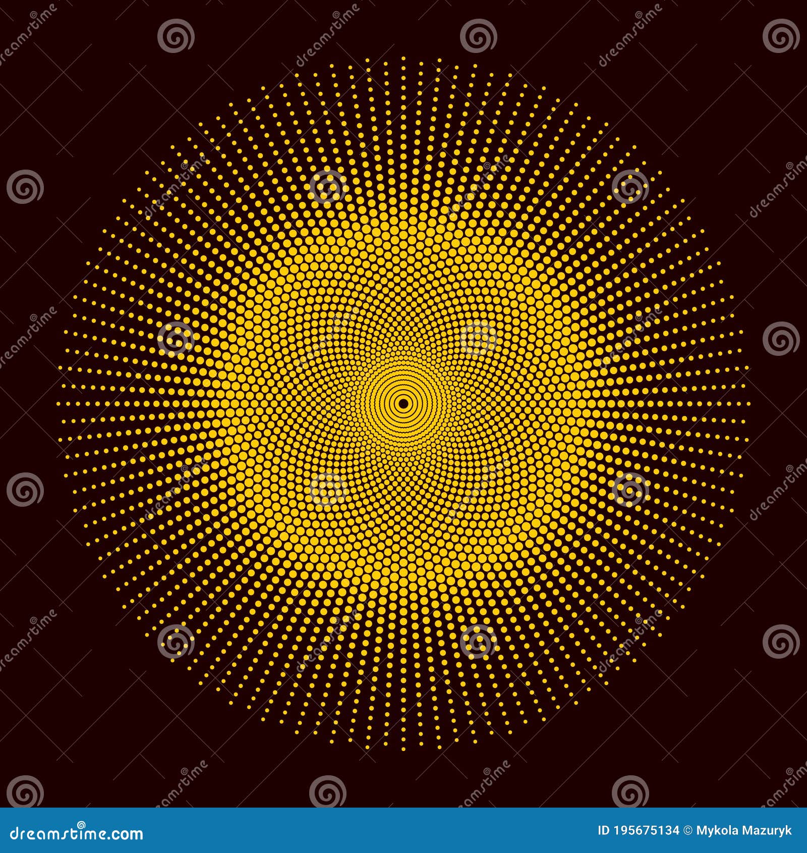 Halftone Sun Concept. Yellow Dots Abstract Background Stock Vector ...