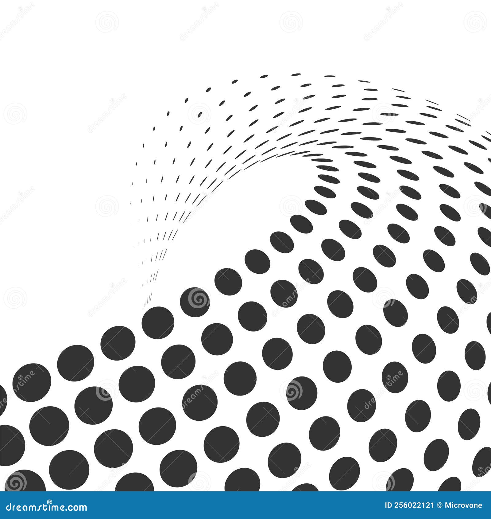 Halftone Swirl Shape. Dotted Pattern Tone Curve Stock Vector ...