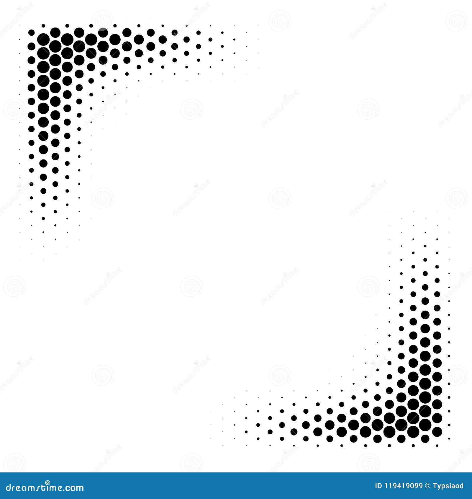 Halftone Technique Printing with Corner Design. Stock Vector ...