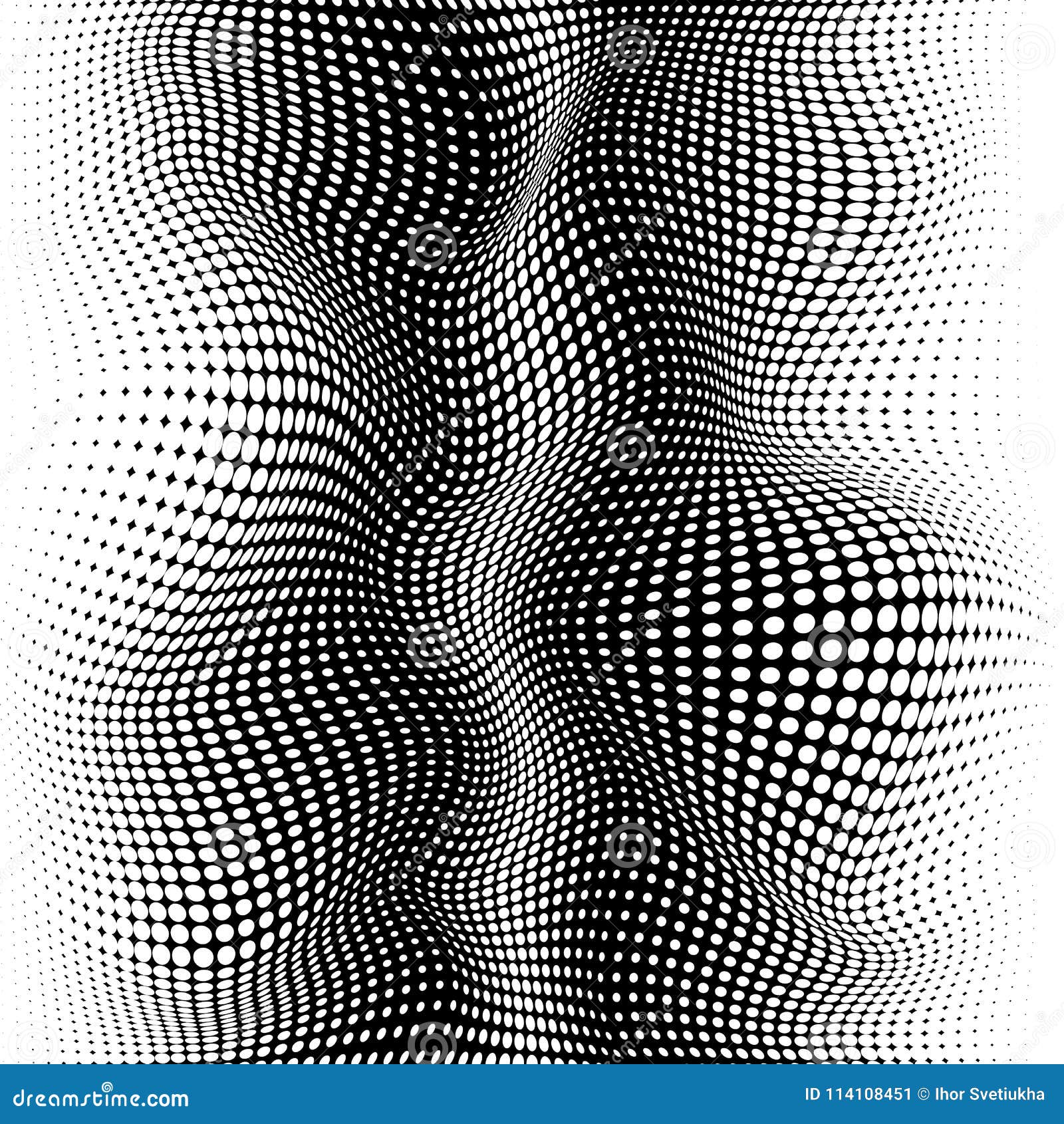 Halftone Texture. Black Dots Warp Effect Stock Vector - Illustration of ...