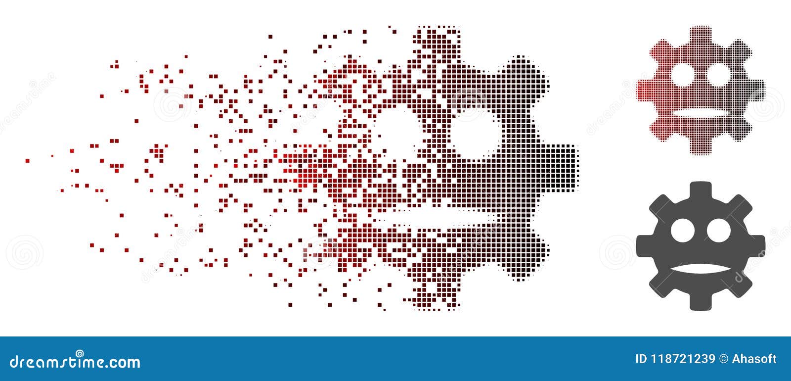 Halftone Toestel Droevig Smiley Icon Van Het Stofpixel Vector ...