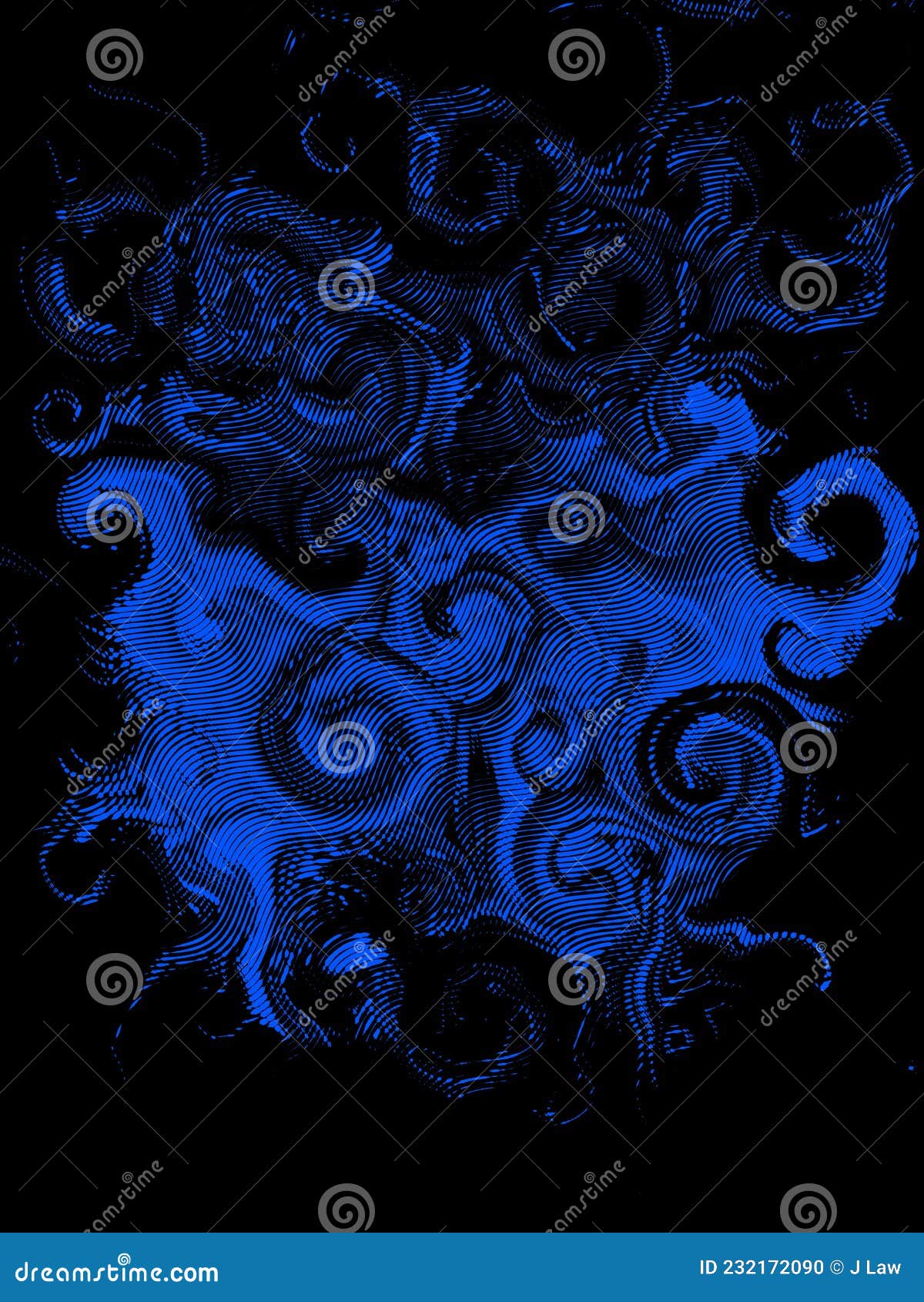 Halftone Turbulence in Bright Cobalt Blue Stock Illustration ...