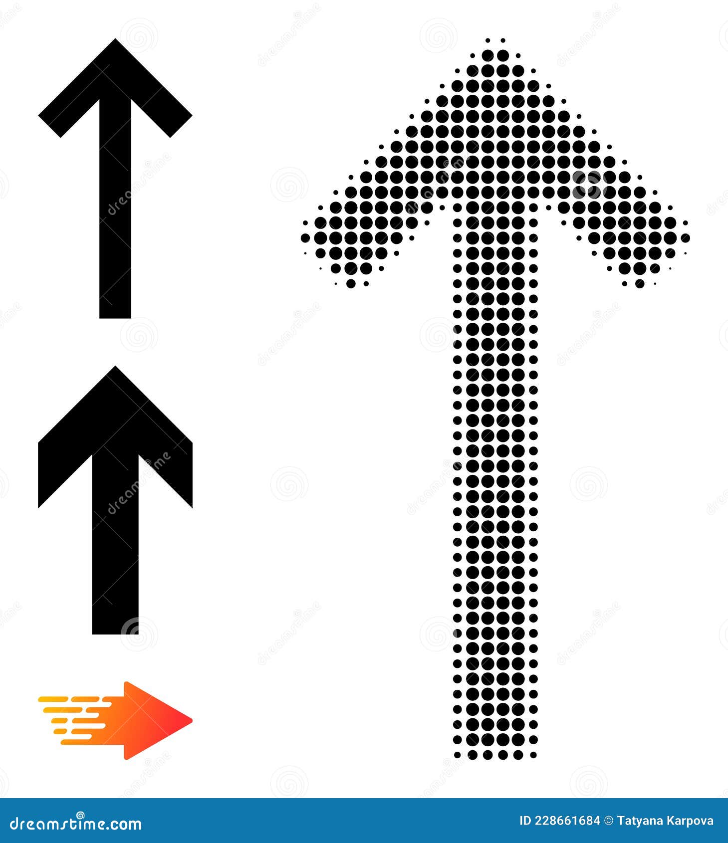 Halftone Dotted Vector Up Direction Arrow Icon Stock Vector ...