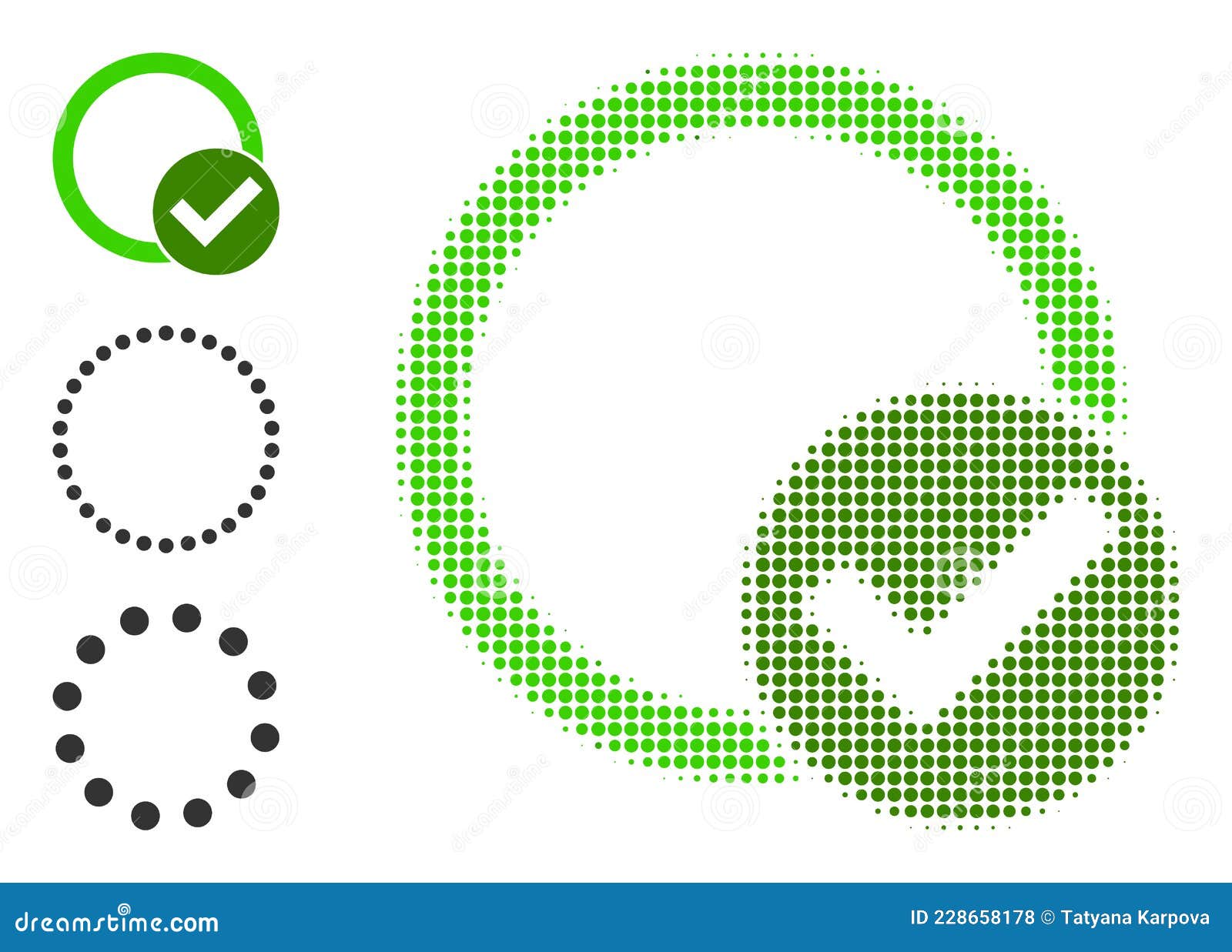Halftone Dotted Vector Validation Circle Icon Stock Vector ...
