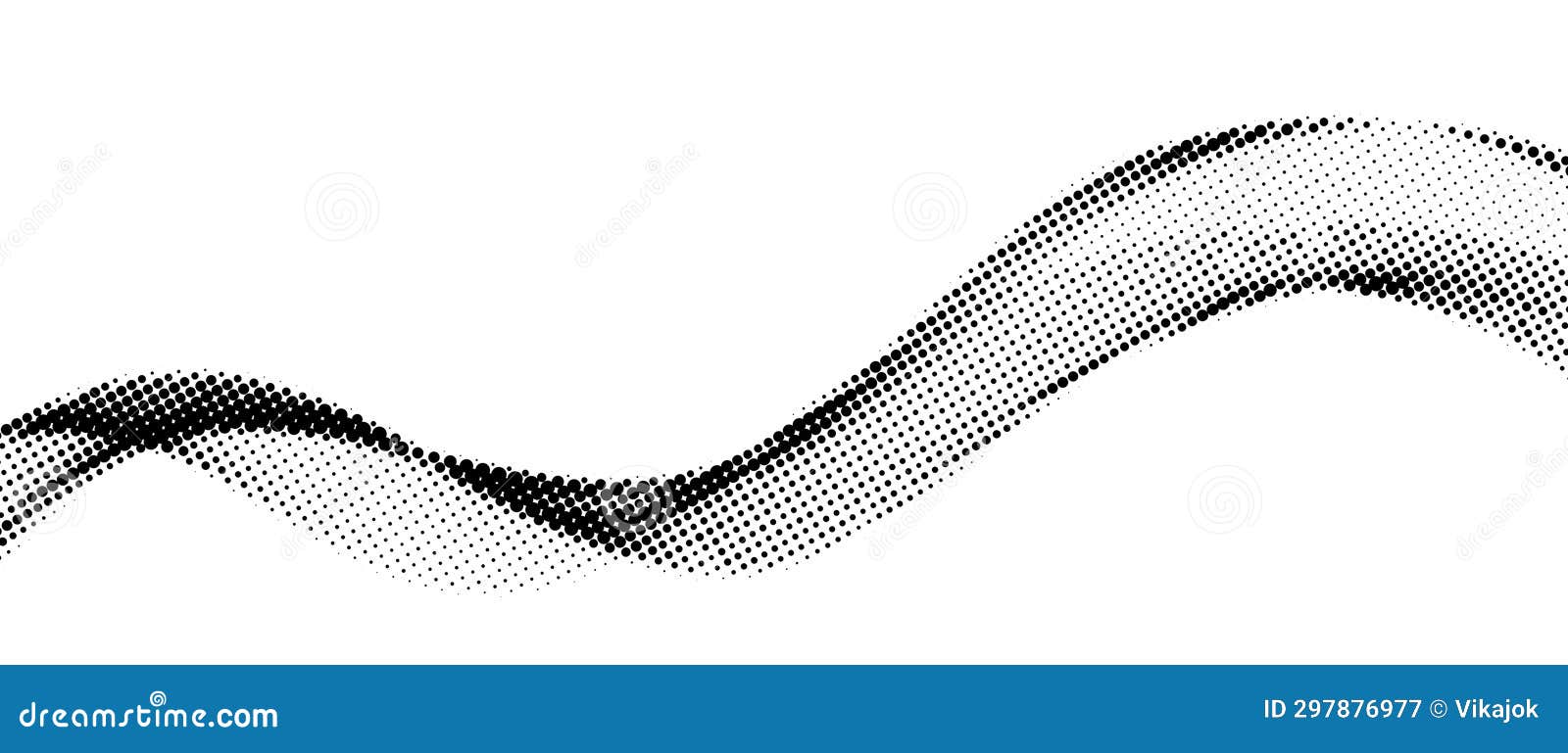 Halftone Wave Background. Dotted Flowing Shape Wallpaper. Abstract Wavy ...