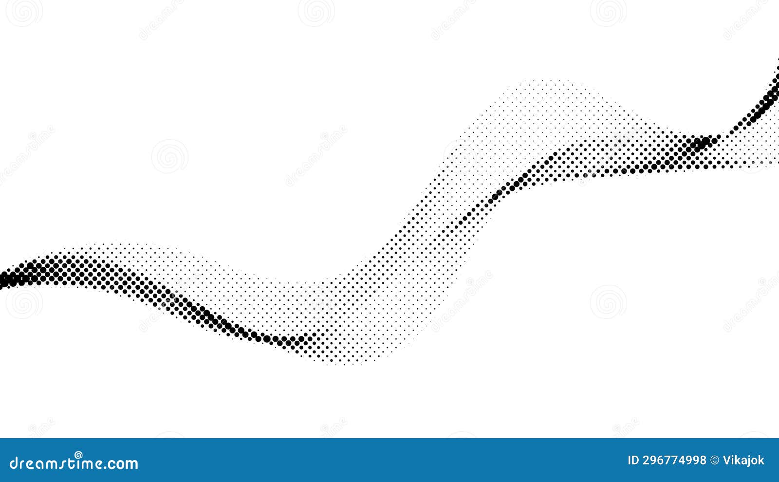 Halftone Wave Background. Dotted Flowing Shape Wallpaper. Abstract Wavy ...