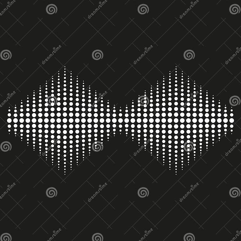 Halftone Wave Pattern. Dotted Sound Visualization. Abstract Audio ...
