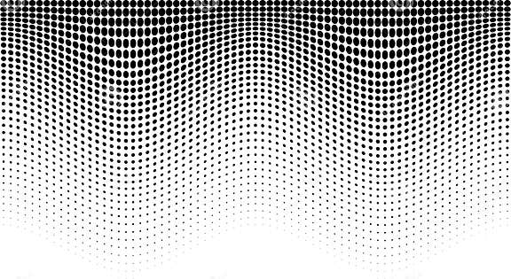 Halftone Wave Pattern. Horizontal Background Using Halftone Wavy Dots ...