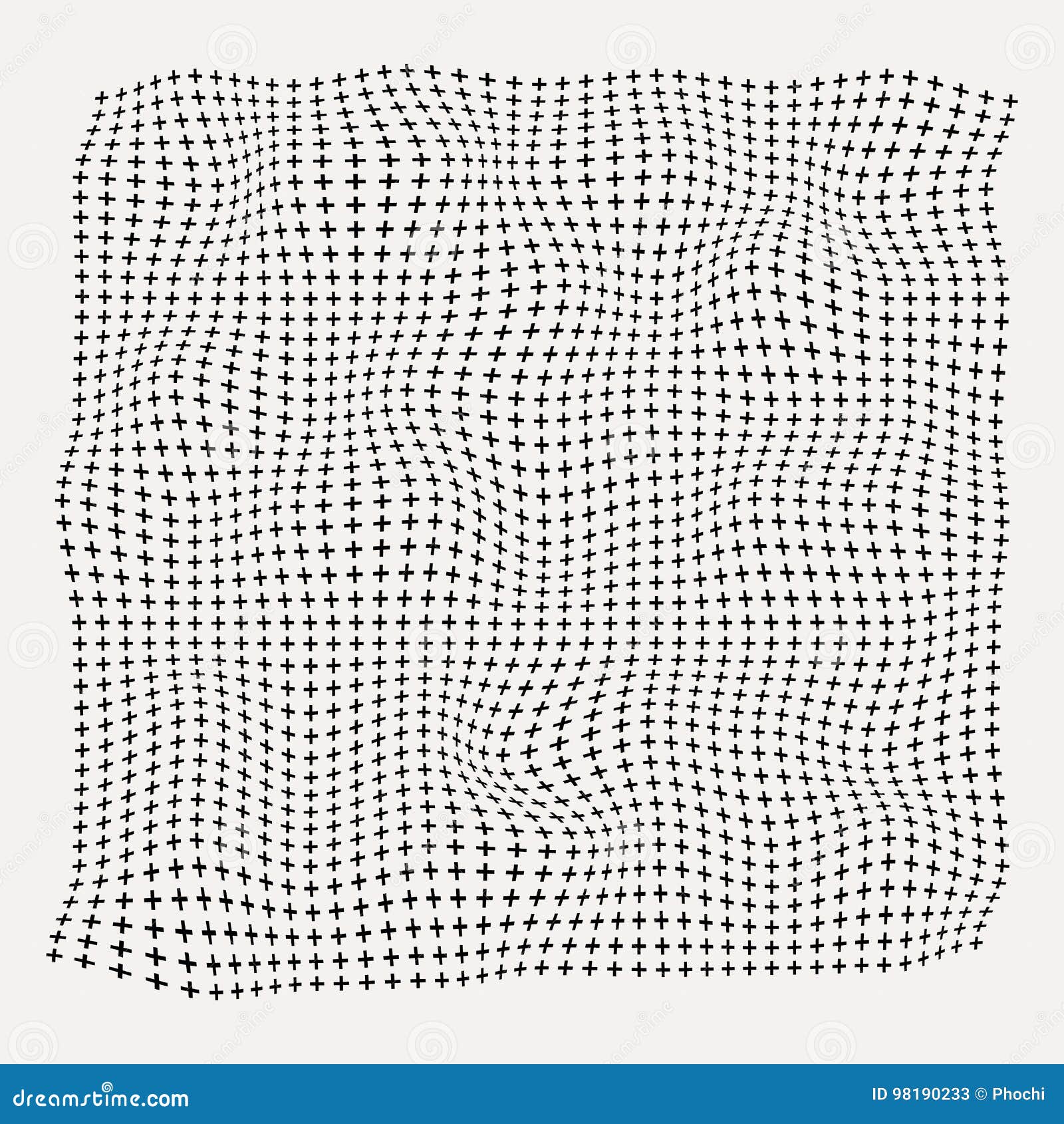 Halftone Waves Plus Symbol Pattern on Old White Background, Rough ...