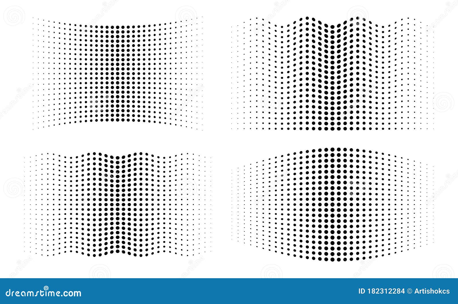 Halftone Wavy Distorted Gradient Circle Dots Backgrounds Set ... Halftone Wavy Distorted Gradient Circle Dots Backgrounds Set ...