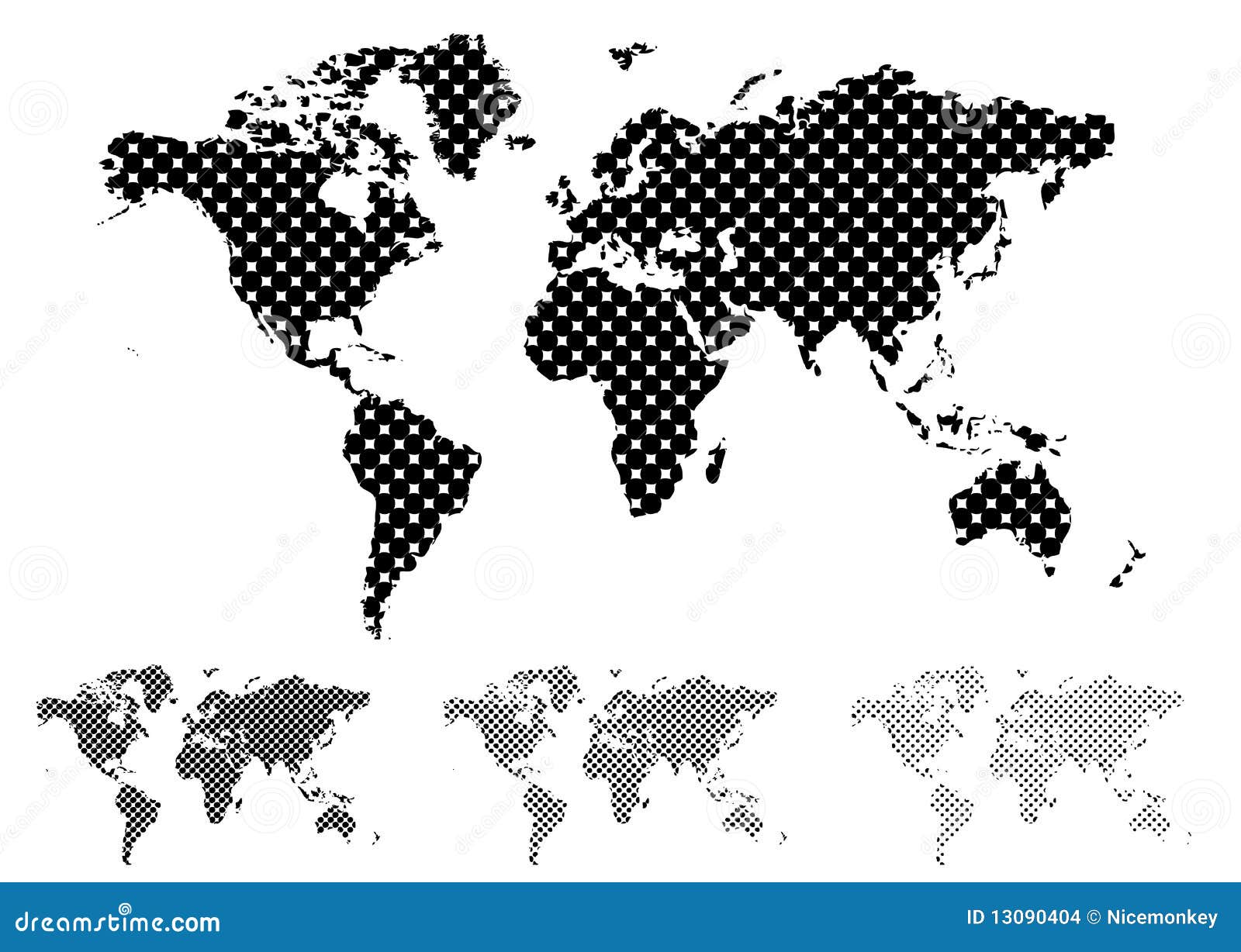 Halftone world map stock vector. Illustration of dotted - 13090404