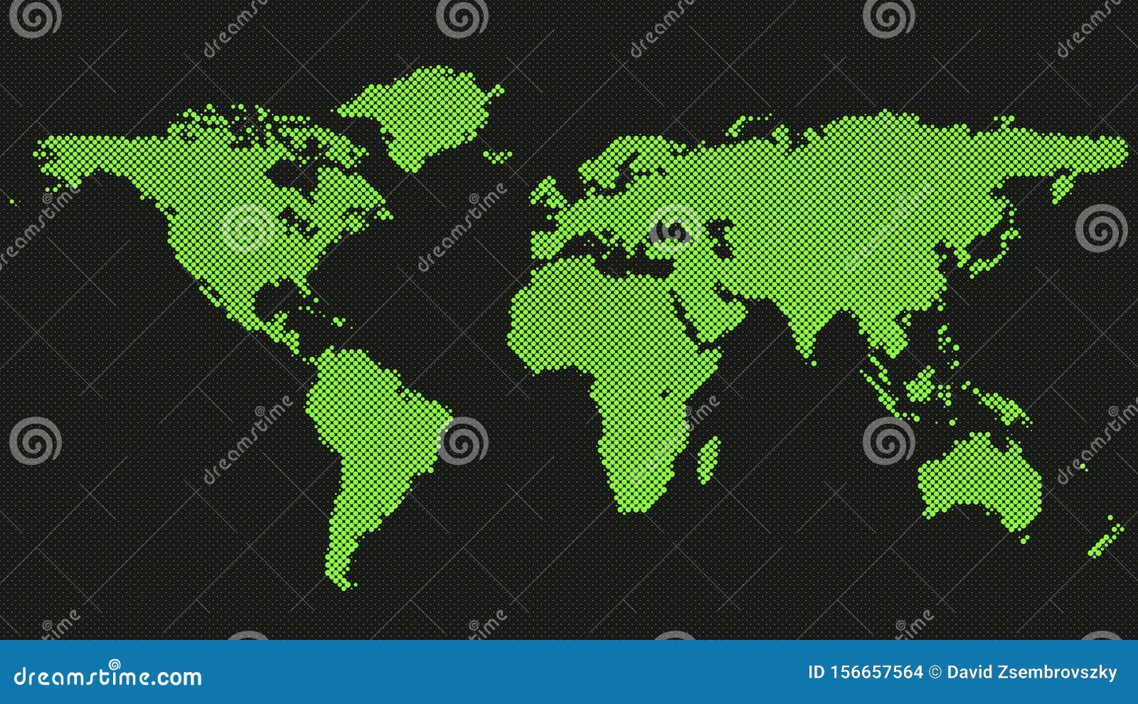 Halftone World Map Background - Graphic Design with Dots Stock Vector ...