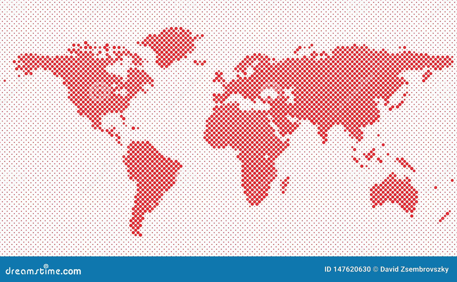 Halftone World Map Background - Vector Graphic with Circles Stock ...