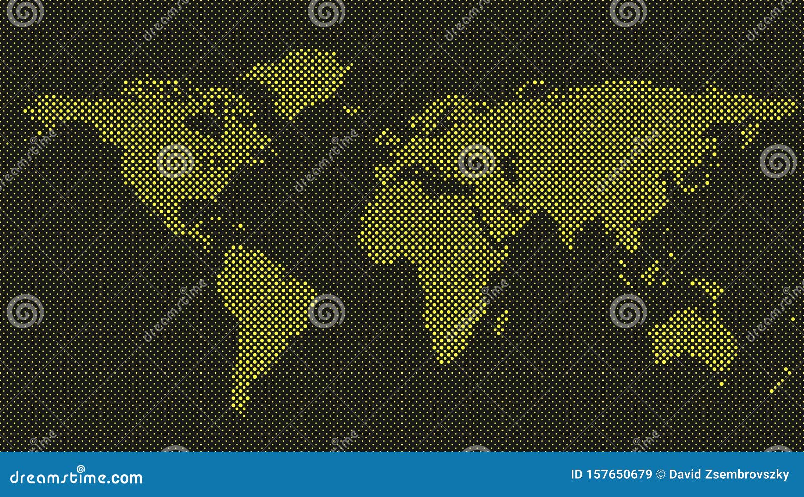 Halftone World Map Background with Circles Stock Vector - Illustration ...
