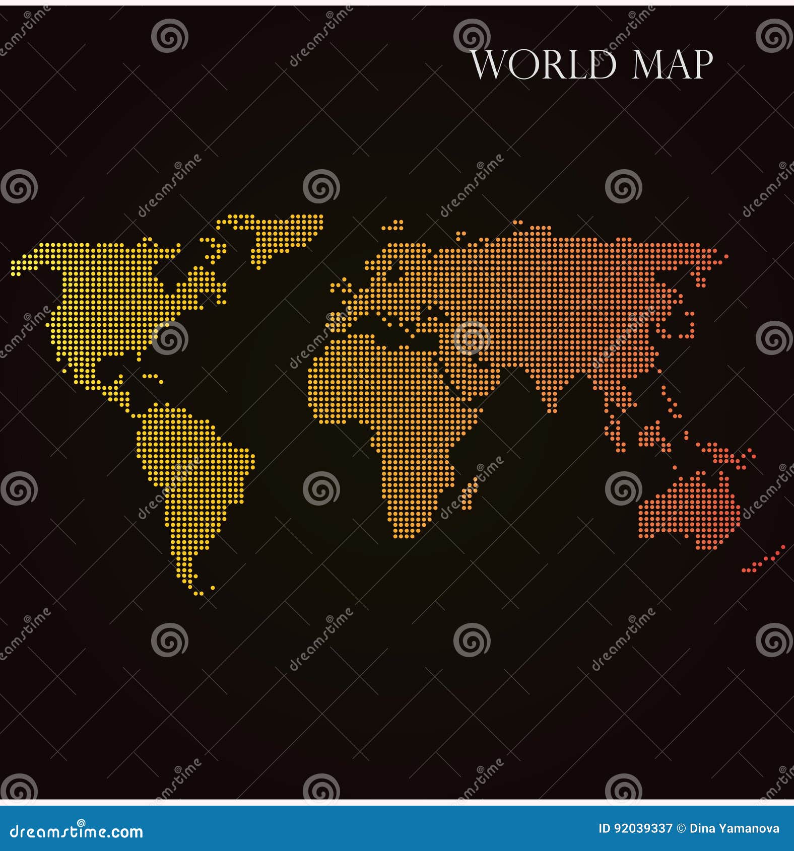 Halftone World Map stock vector. Illustration of earth - 92039337