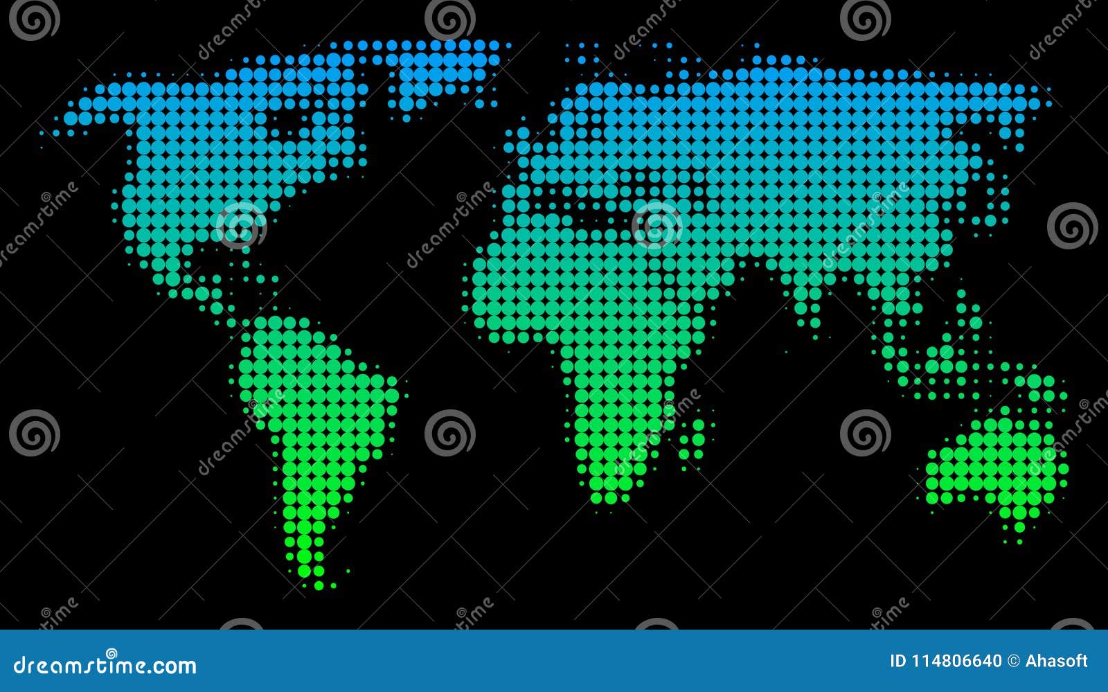 Halftone World Map stock vector. Illustration of composed - 114806640