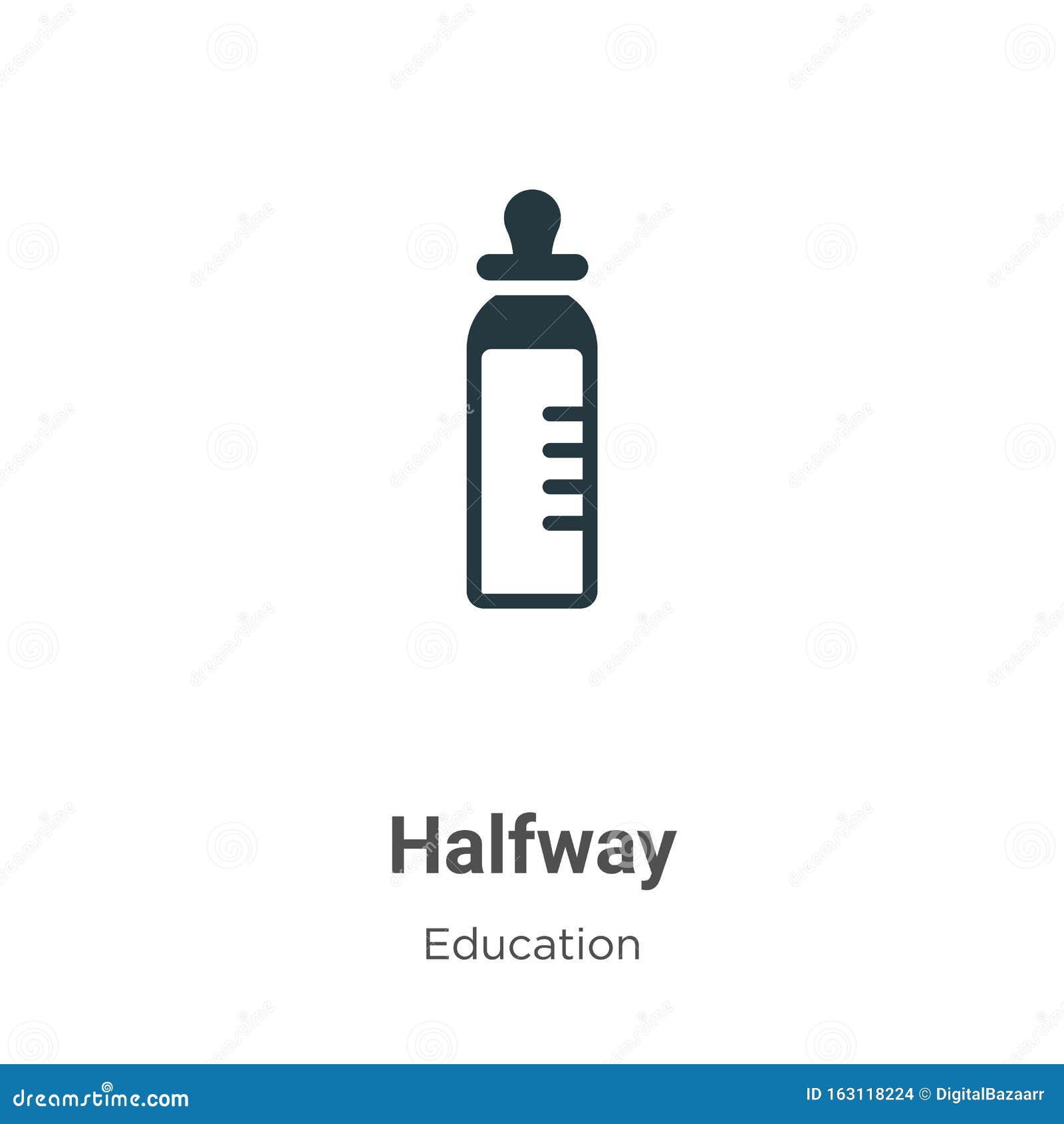 Halfway Vector Icon on White Background. Flat Vector Halfway Icon ...
