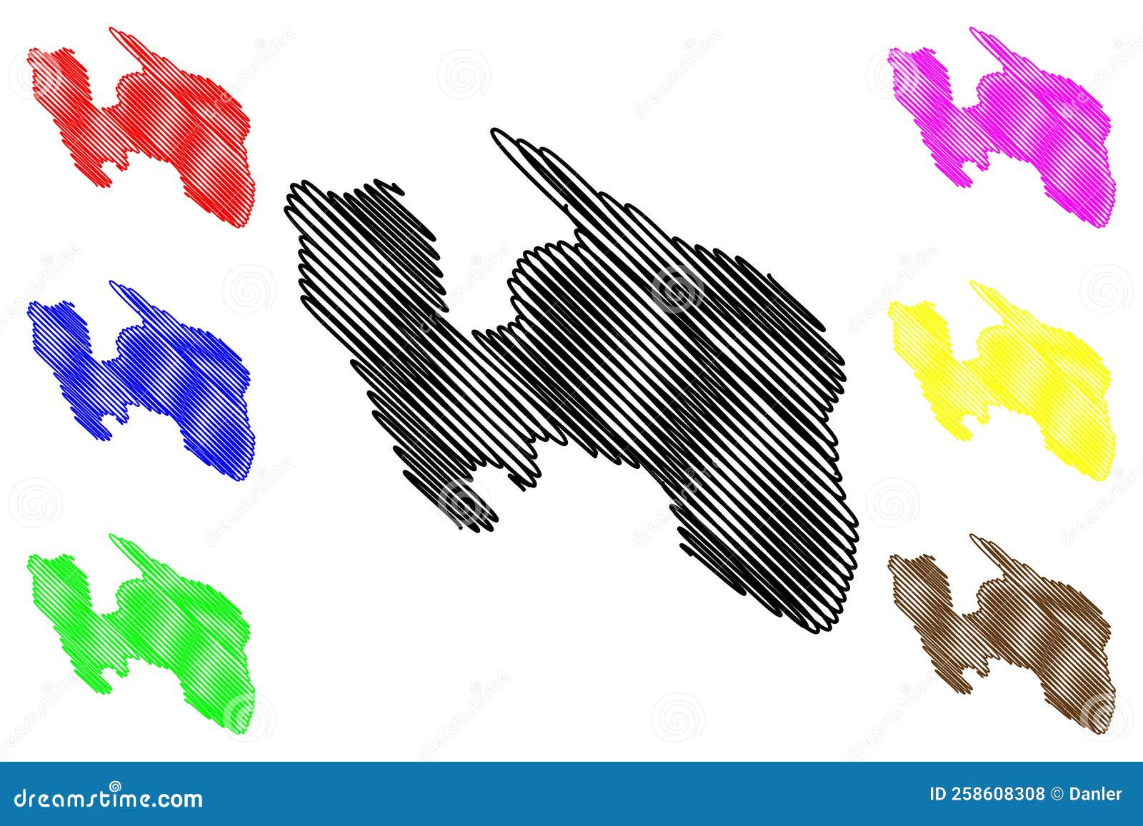 Halib Island State of Eritrea, Red Sea Map Vector Illustration, Scribble Sketch Halib Map Stock ...