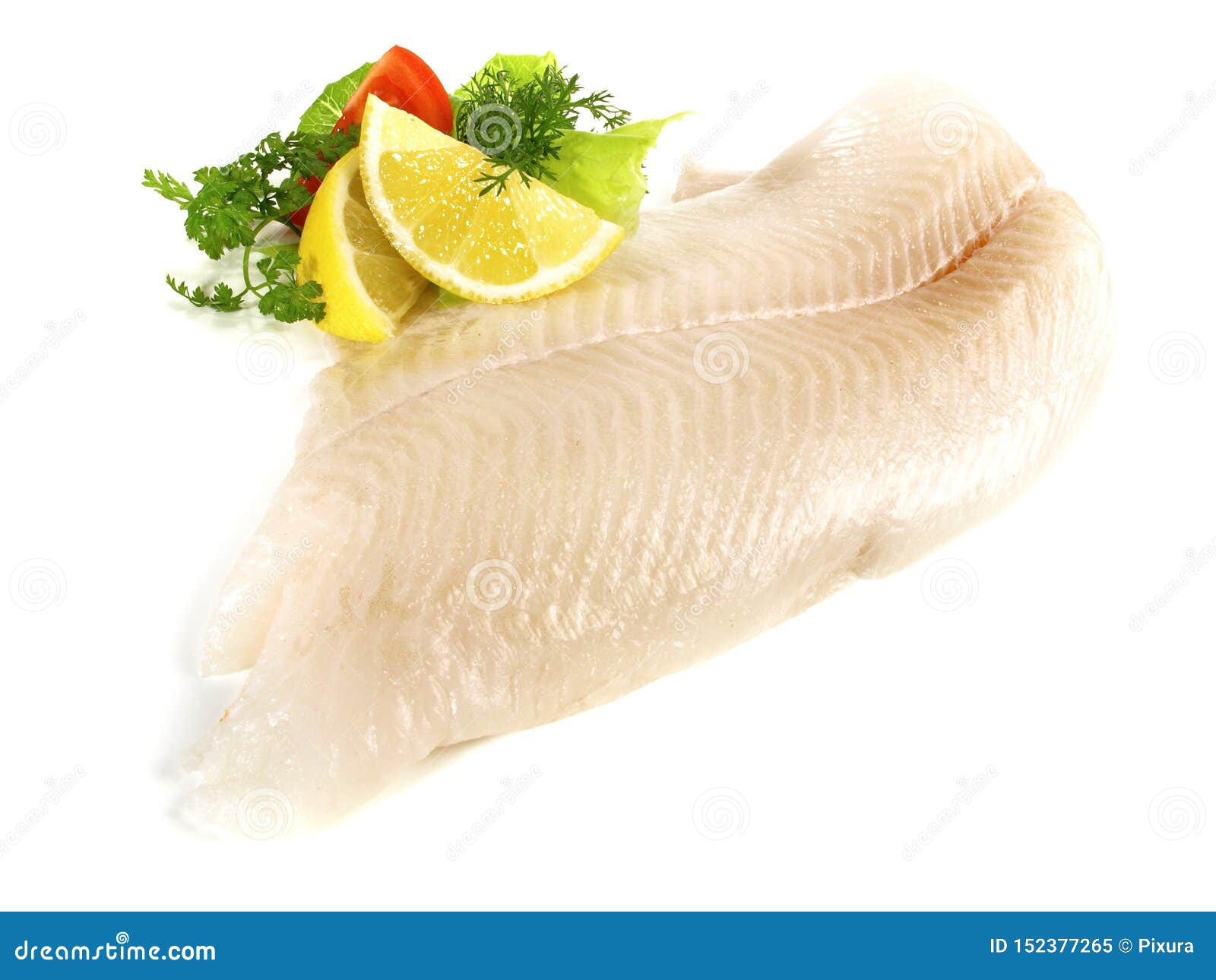 Halibut Fish Fillet stock image. Image of healthy, lemon - 152377265