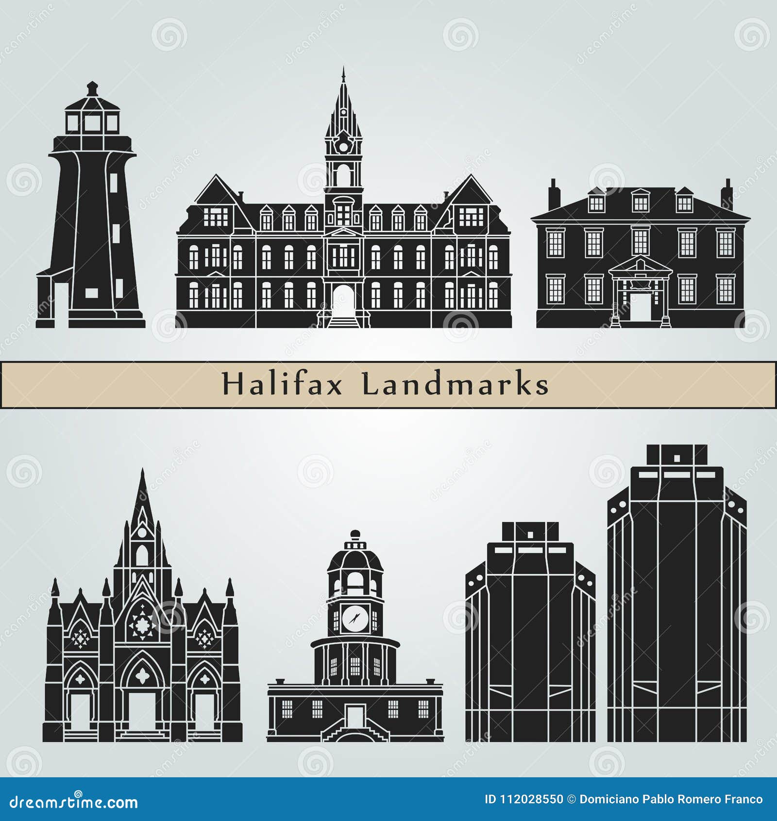 Halifax Landmarks skyline stock vector. Illustration of metropolis ...