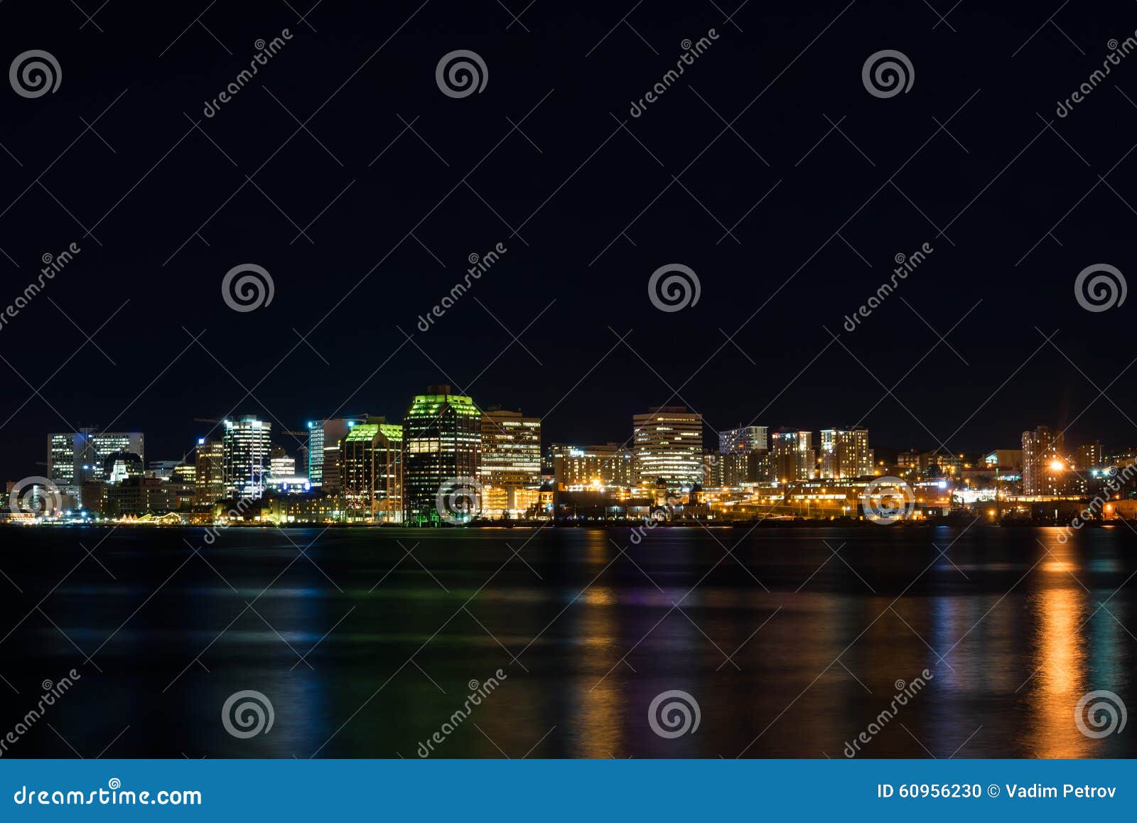 Halifax at night stock photo. Image of ripple, port, halifax - 60956230