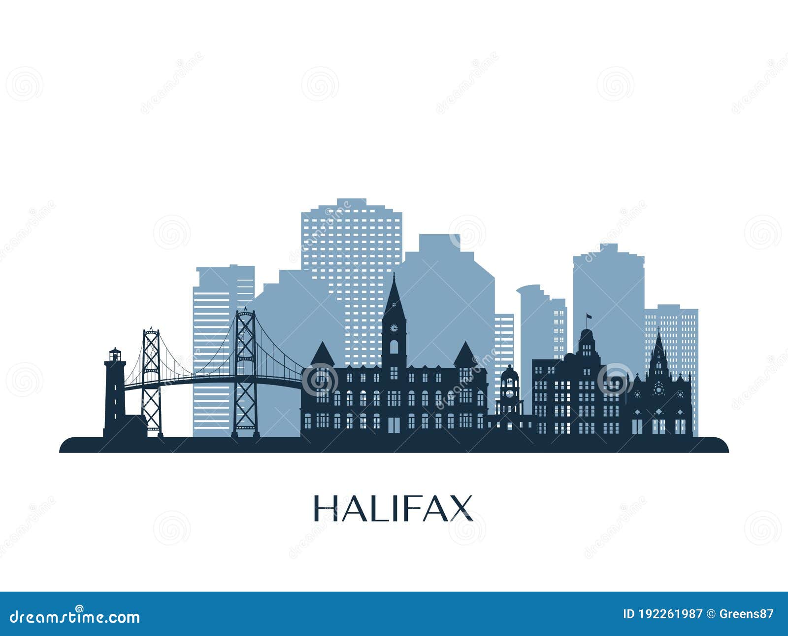 Halifax Skyline And Landmarks Silhouette Cartoon Vector | CartoonDealer ...