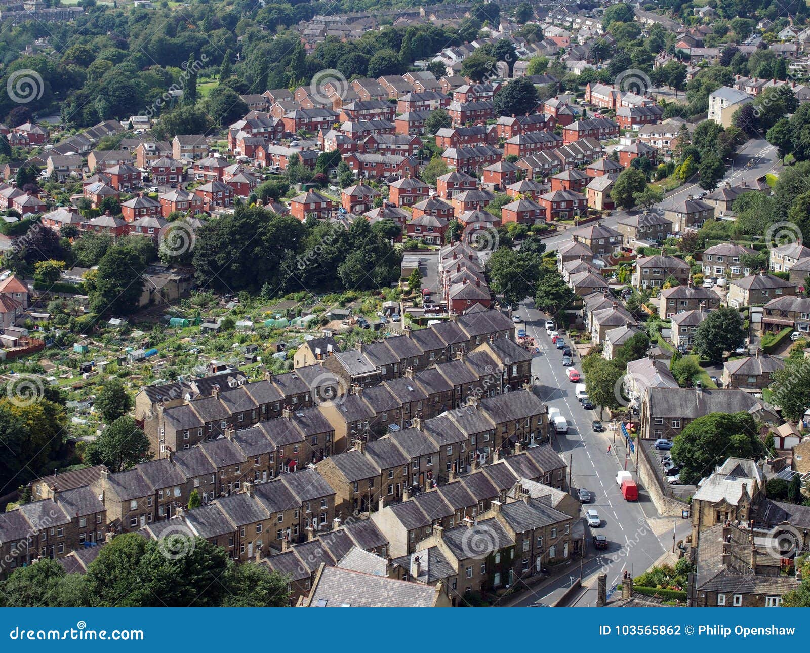 Halifax Yorkshire Overhead Panoramic View of the Town Stock Photo ...