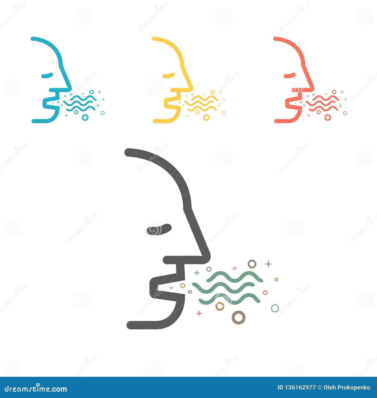 Halitosis Concept Of Cartoon Tooth With Bad Breath On The Green ...