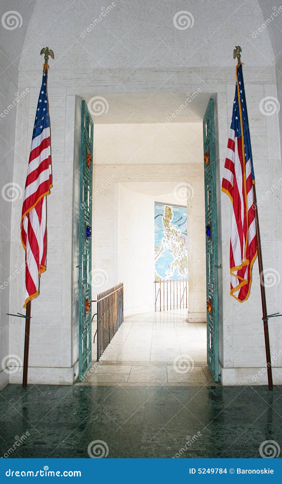 Hall with American Flags stock photo. Image of serve, blue - 5249784