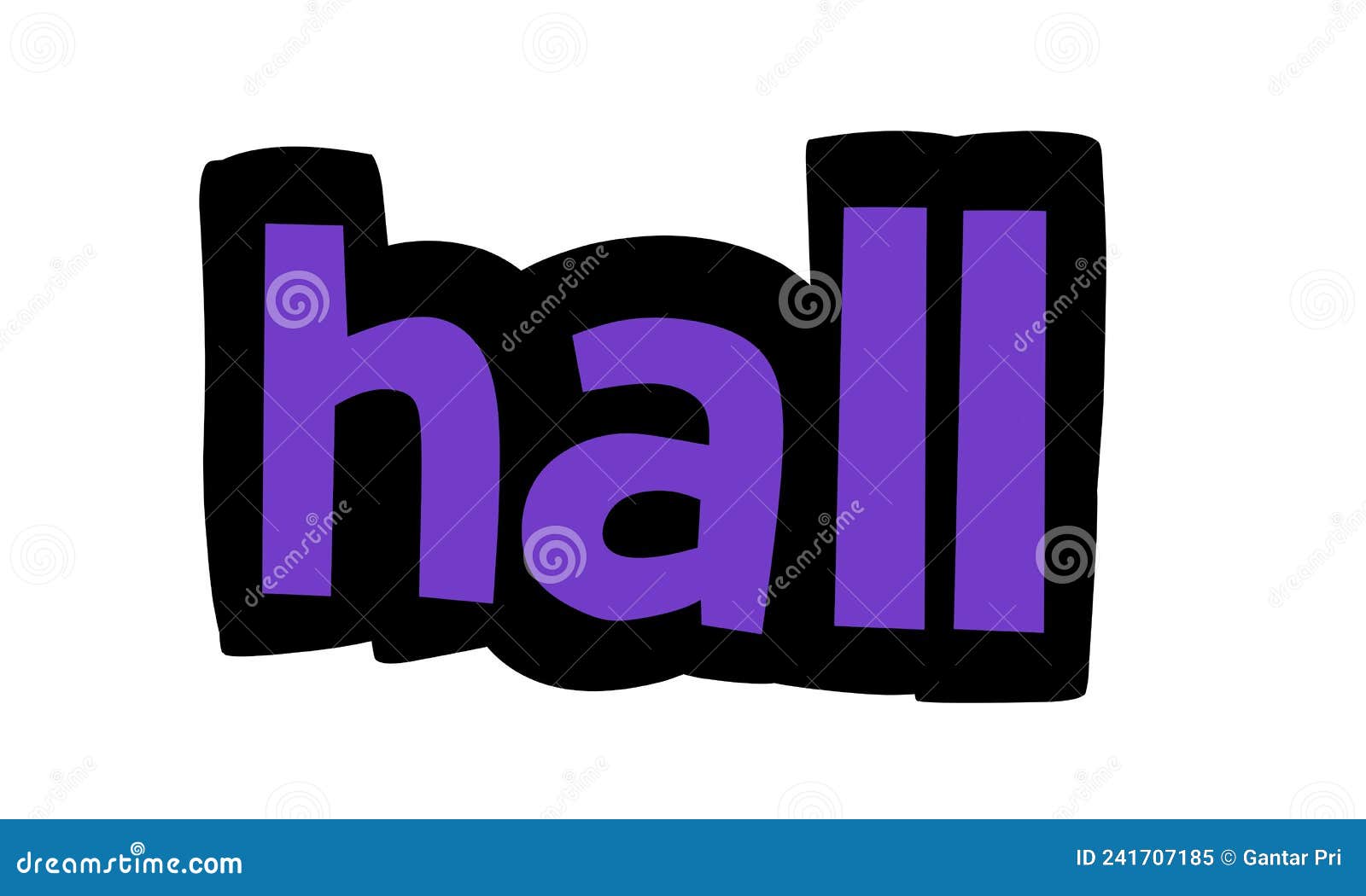 HALL Background Writing Vector Design Stock Vector - Illustration of ...