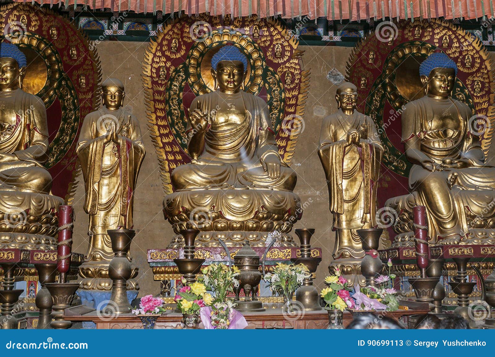 The Hall of the Buddhist Trinity. Editorial Stock Photo - Image of ...